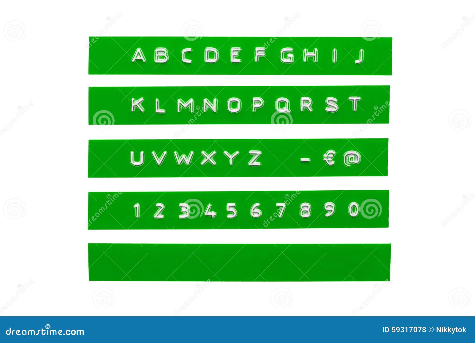 Alphabet De Relief Sur Bande Verte Illustration Stock - Illustration du ...