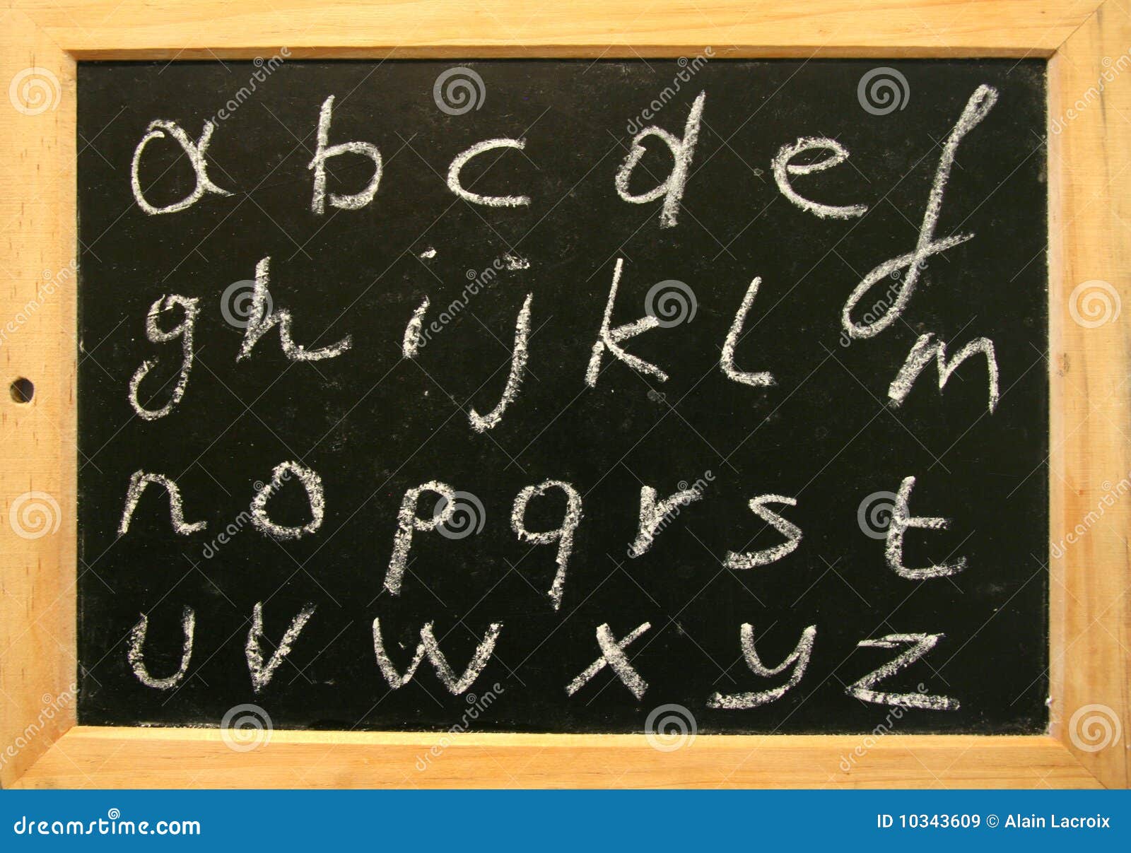 Alphabet de tableau noir image stock. Image du éducation - 10343609