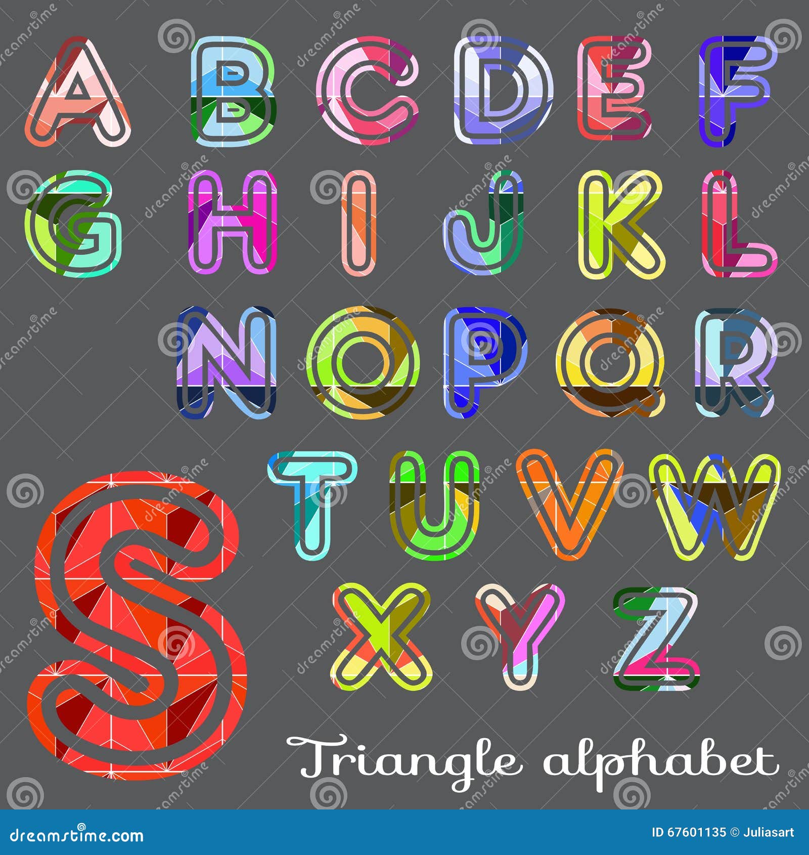 Alphabet de triangle, ABC illustration de vecteur. Illustration of ...