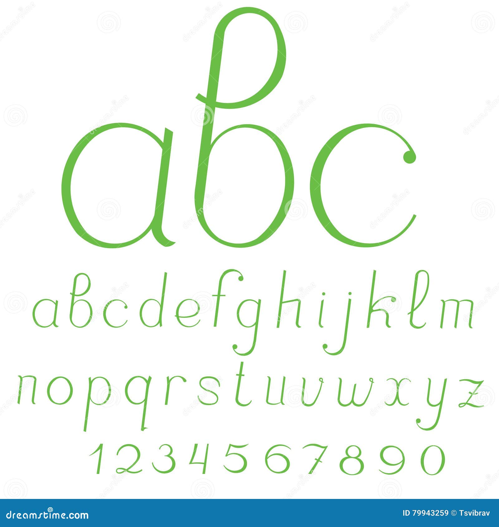 Alphabet De Vecteur Handcrafted Par Cursive Minuscule Illustration de ...