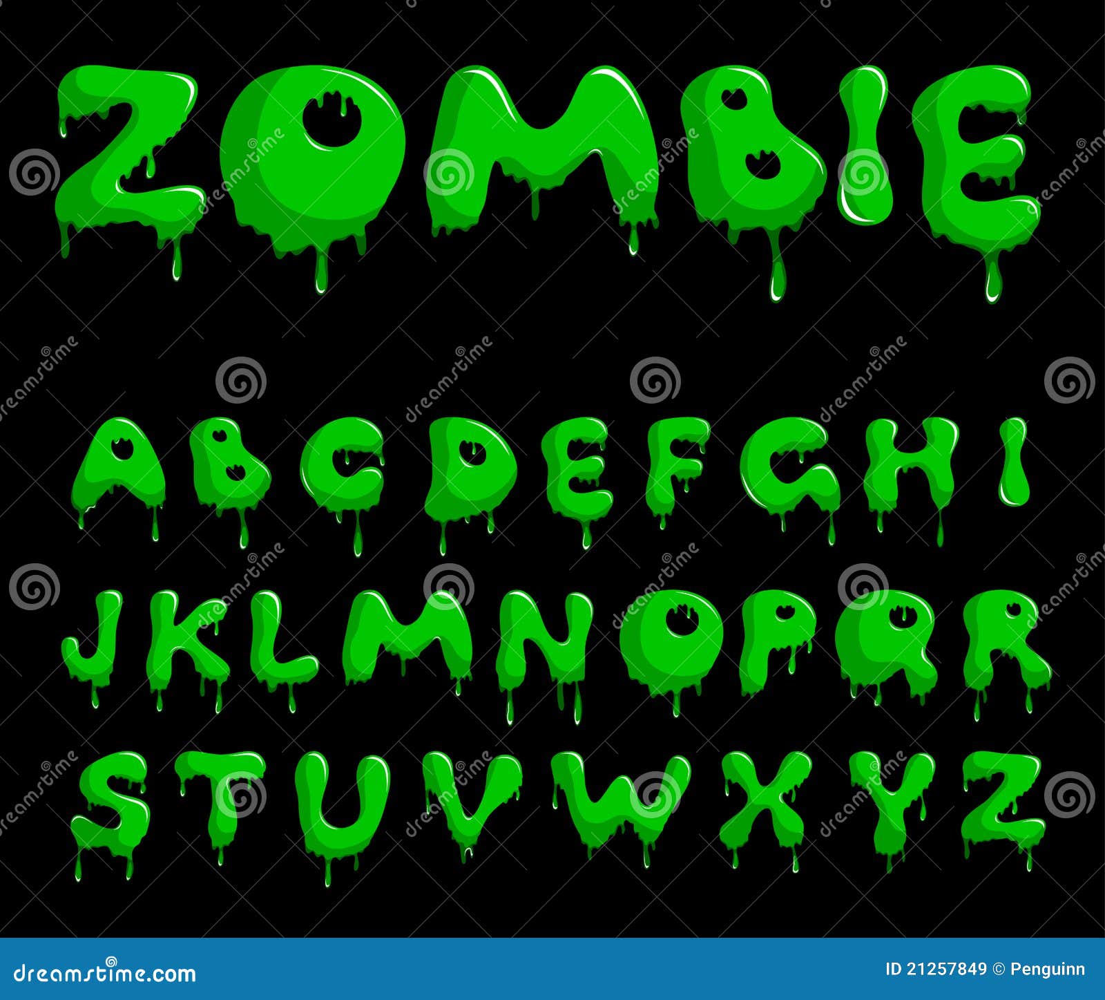 Alphabet de zombi illustration de vecteur. Illustration du foncé - 21257849