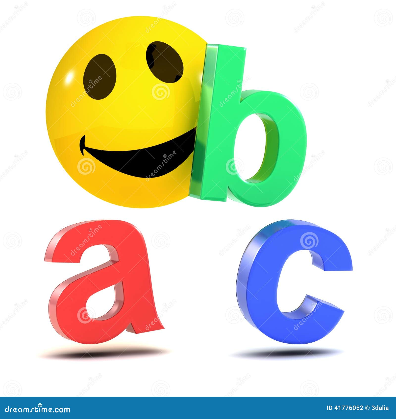 Alphabet des smiley 3d stock abbildung. Illustration von ikone - 41776052