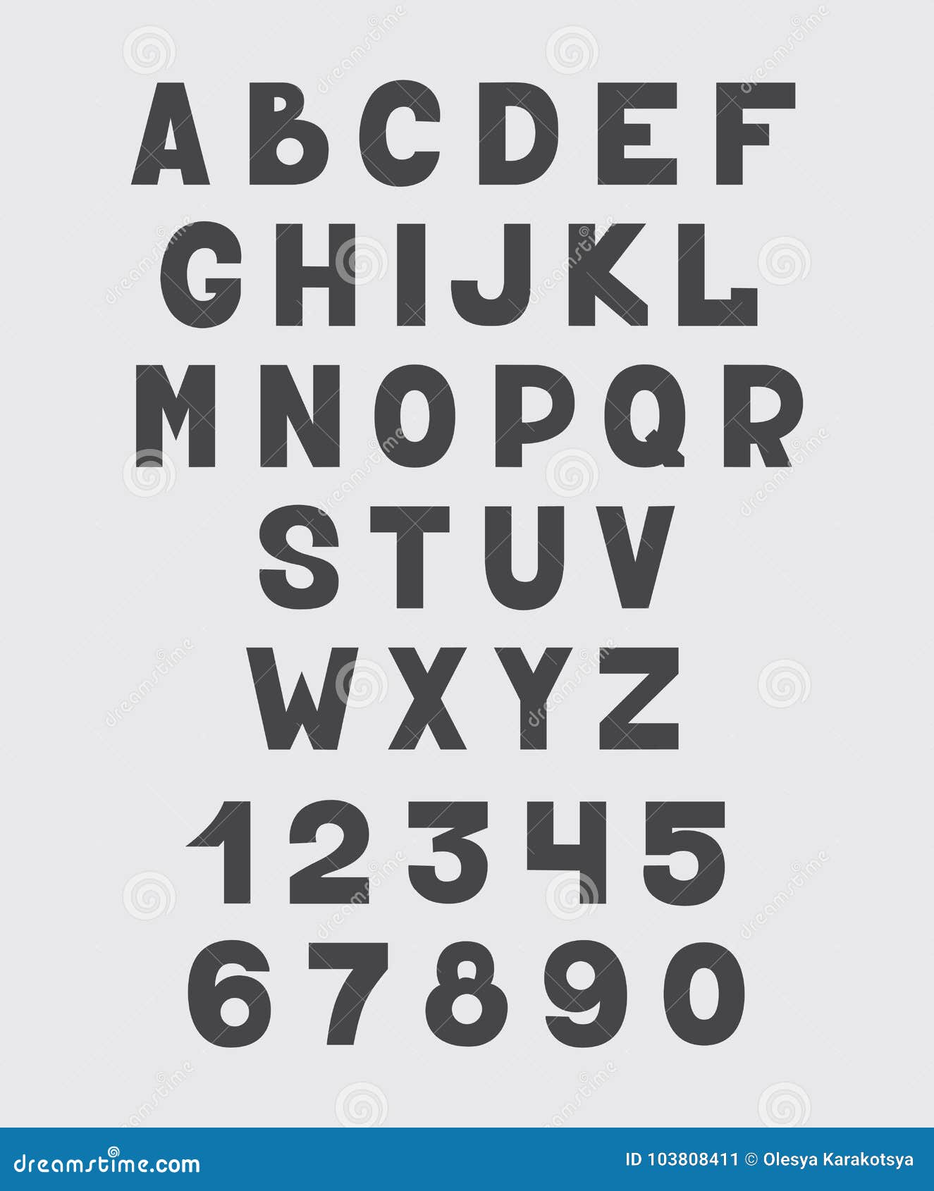 Alphabet Design Set Numbers and Letters Stock Vector - Illustration of ...