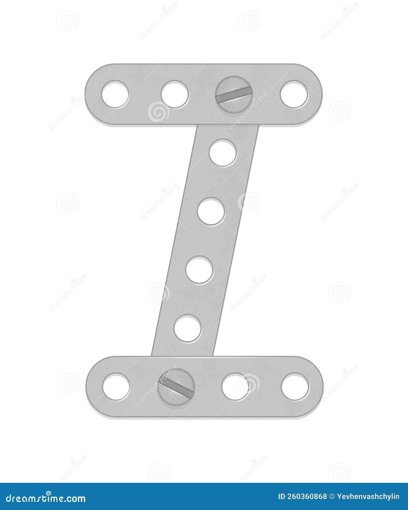 Alphabet from the Details of the Iron Constructor. Letter I Stock ...