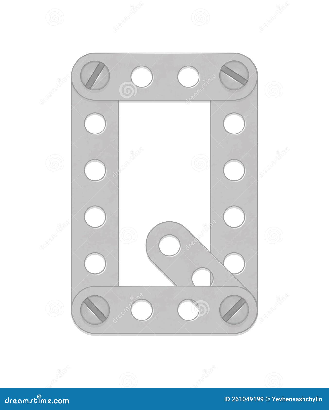 Alphabet from the Details of the Iron Constructor. Letter Q Stock ...