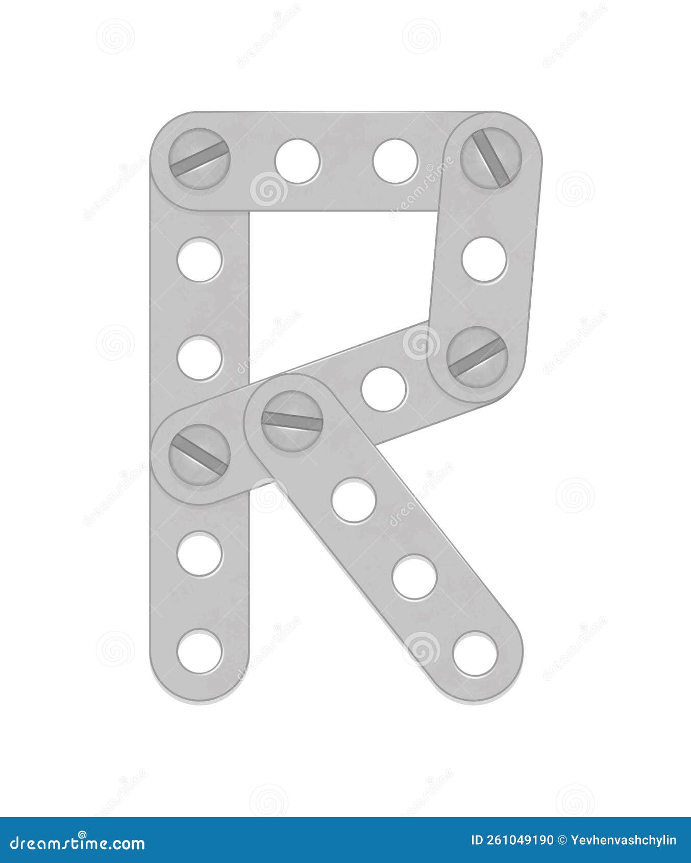 Alphabet from the Details of the Iron Constructor. Letter R Stock ...