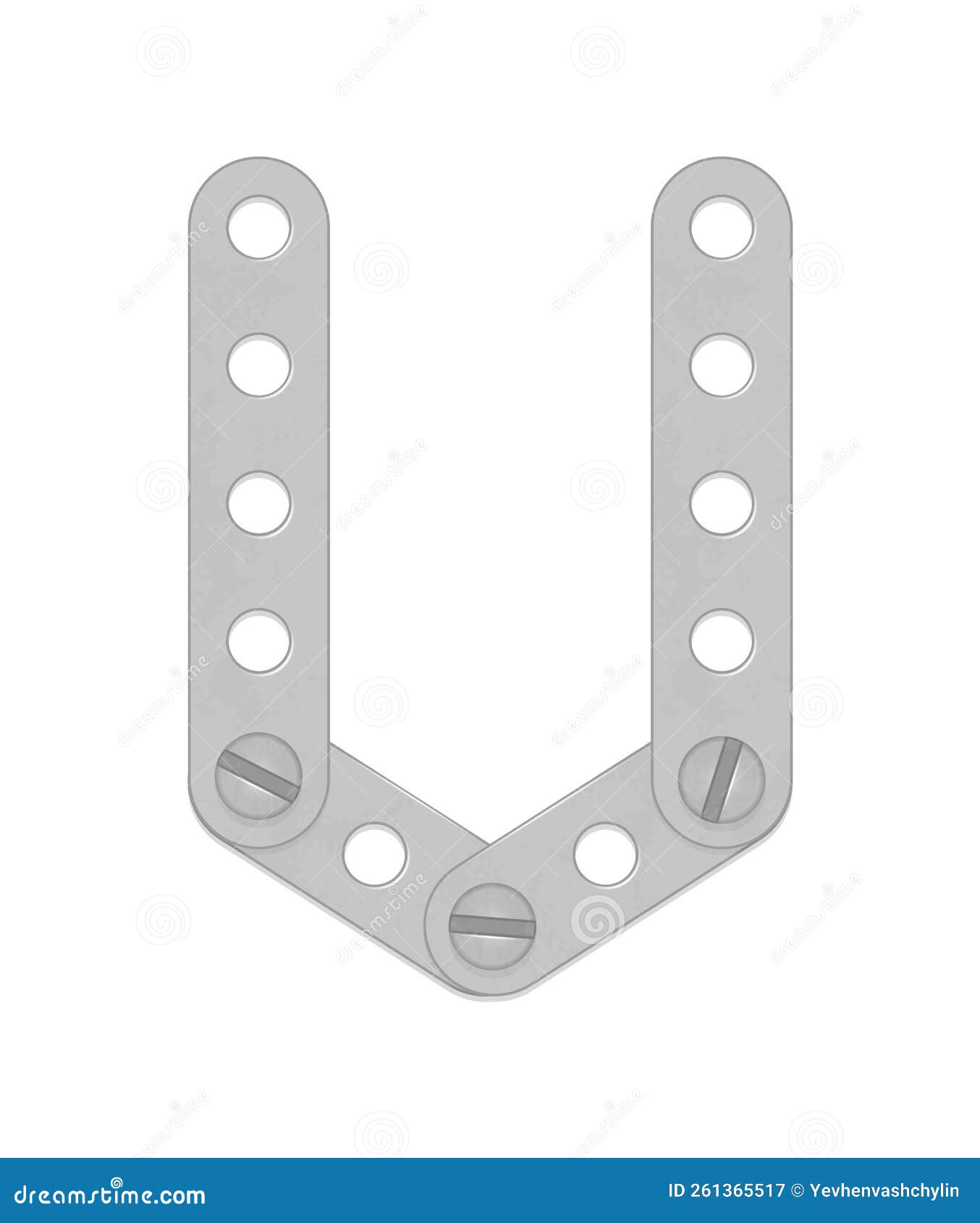 Alphabet from the Details of the Iron Constructor. Letter V Stock ...