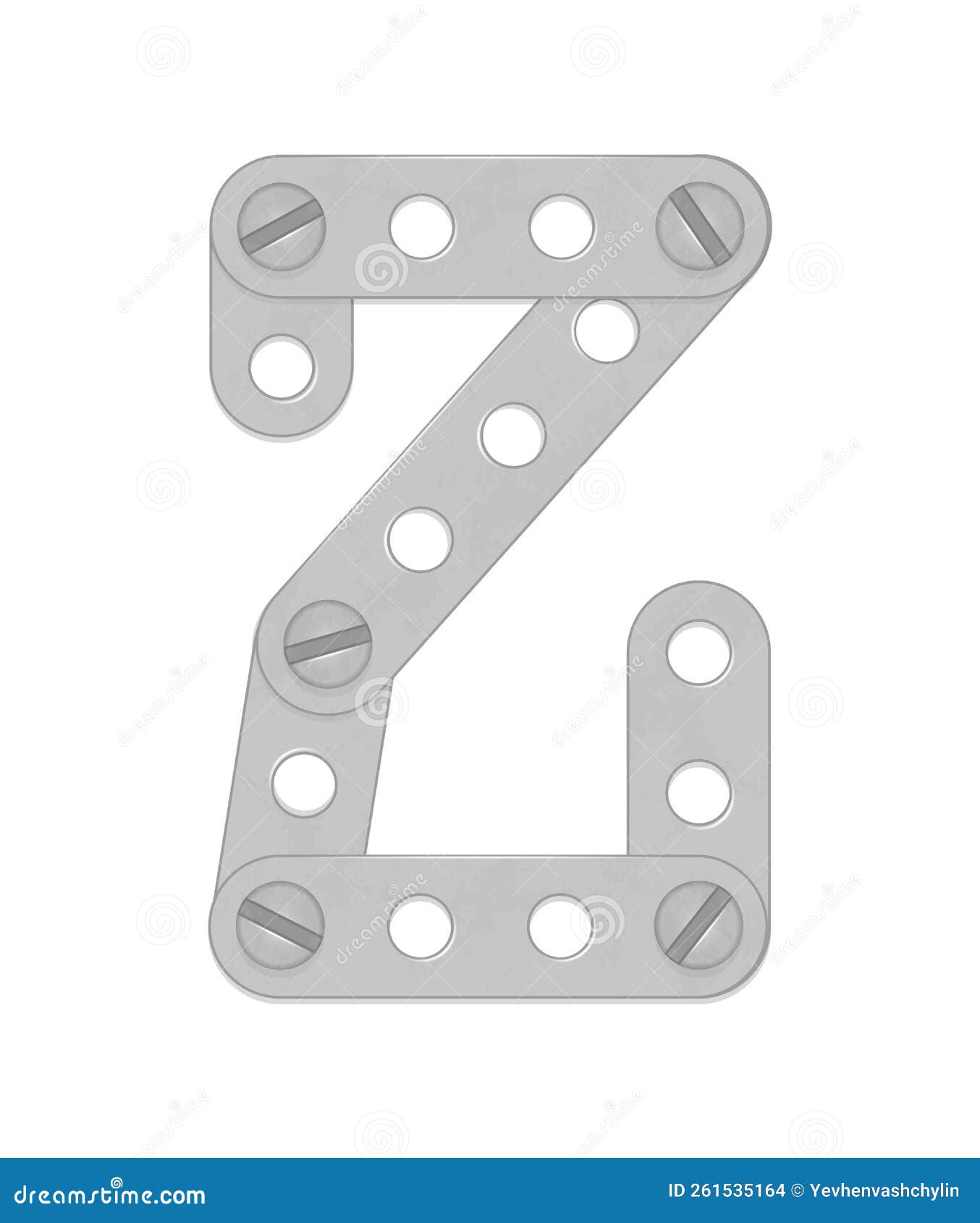 Alphabet from the Details of the Iron Constructor. Letter Z Stock ...