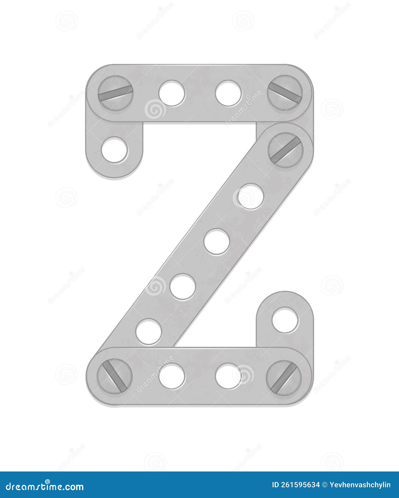 Alphabet from the Details of the Iron Constructor. Number 2 Stock ...