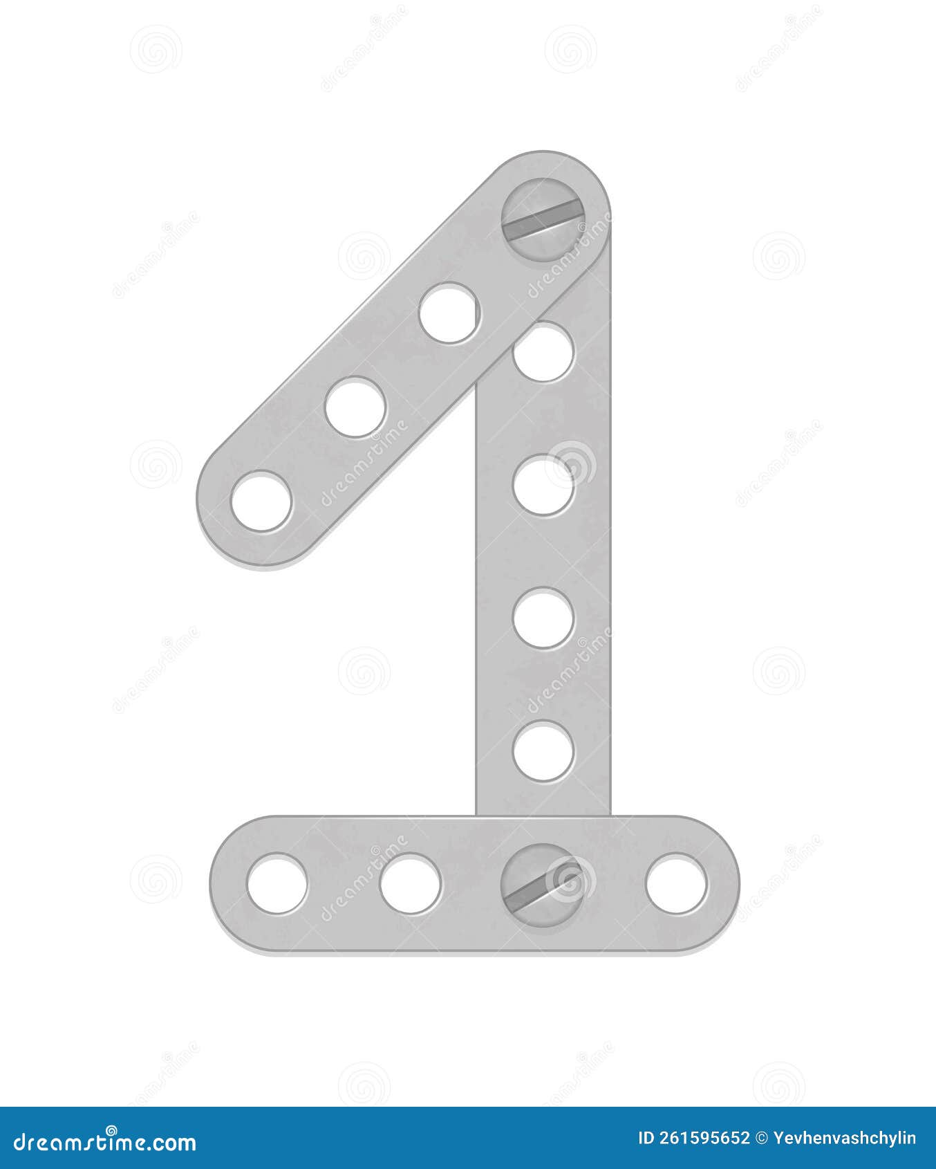 Alphabet from the Details of the Iron Constructor. Number 1 Stock ...