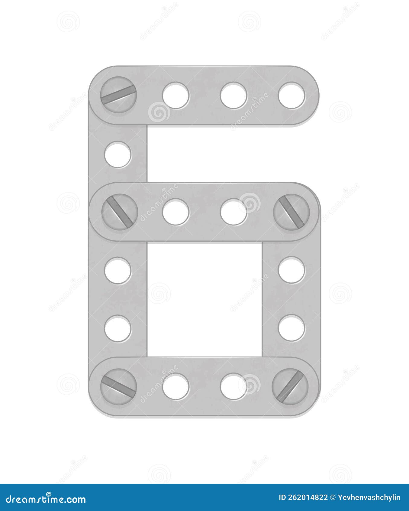Alphabet from the Details of the Iron Constructor. Number 6 Stock ...