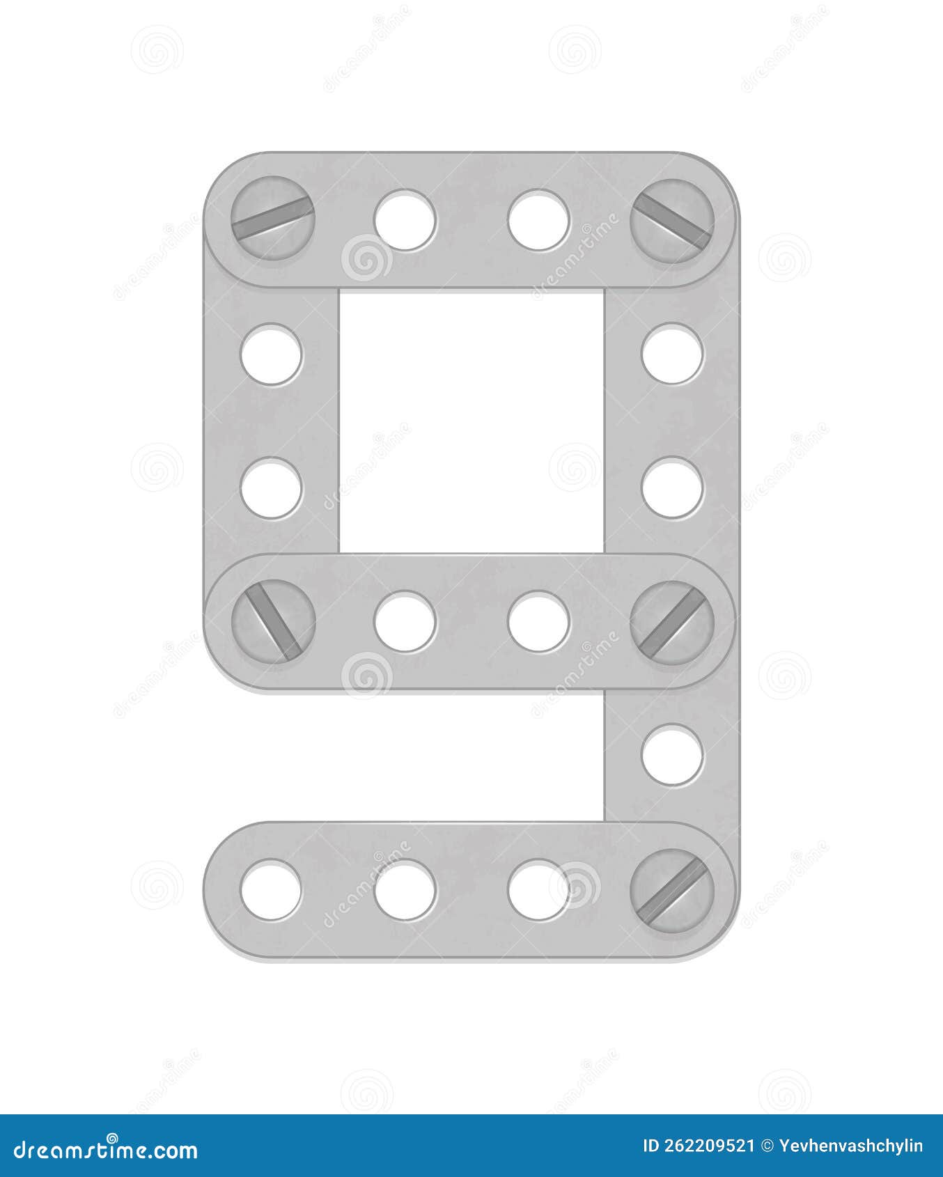 Alphabet from the Details of the Iron Constructor. Number 9 Stock ...