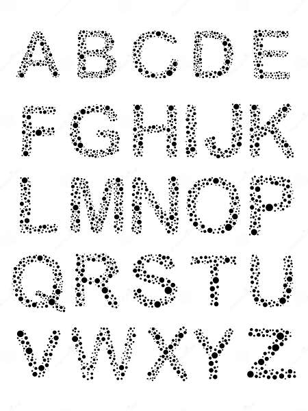 Alphabet with Dots Effect Letters. Stock Illustration - Illustration of ...