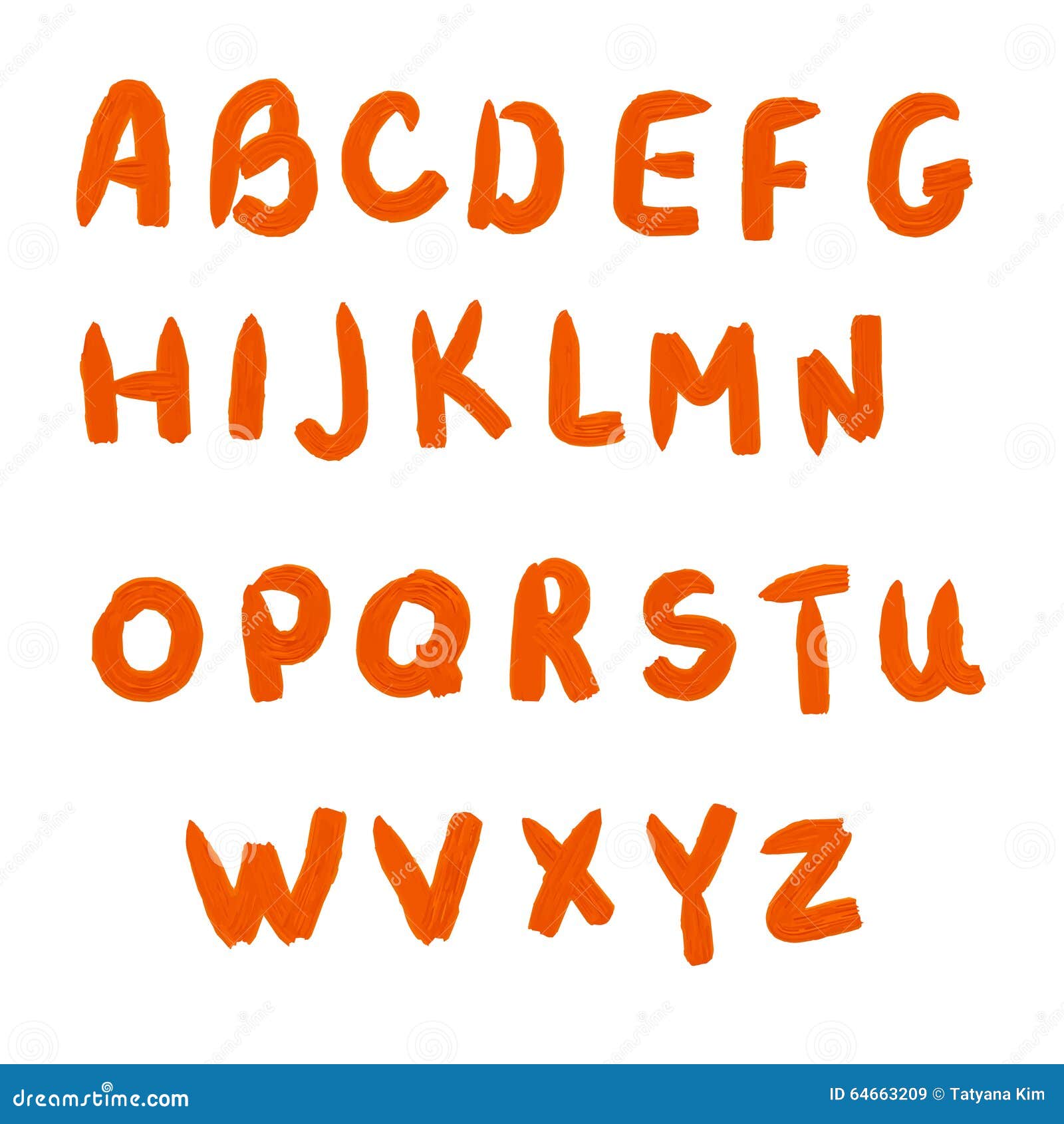 The Alphabet Drawn by an Oil Paint Stock Illustration - Illustration of ...