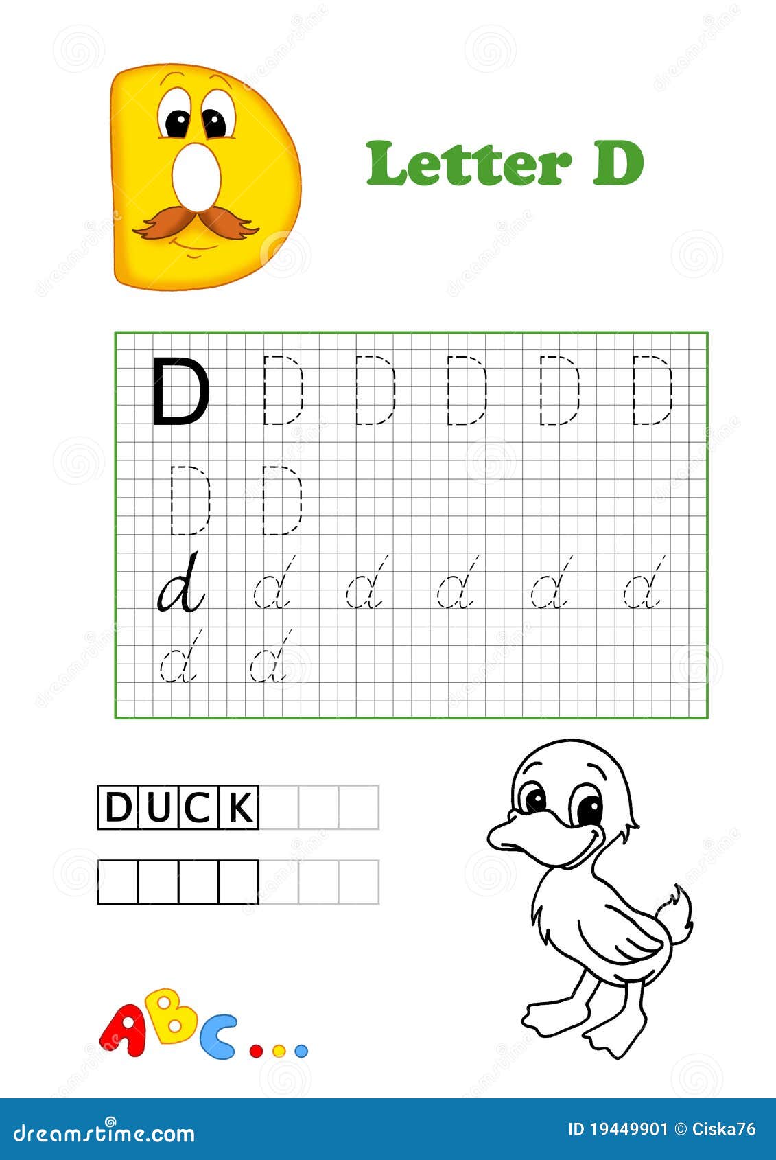 Alphabet, duck stock illustration. Illustration of happy - 19449901