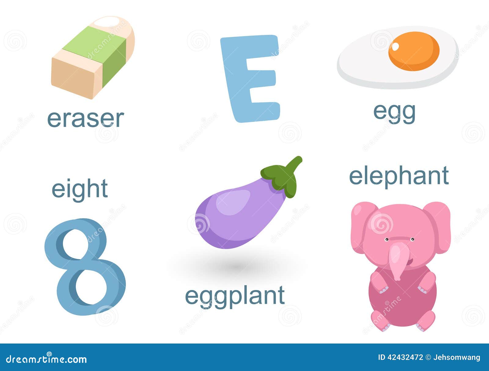 Alphabet E stock vector. Illustration of kids, concept - 42432472