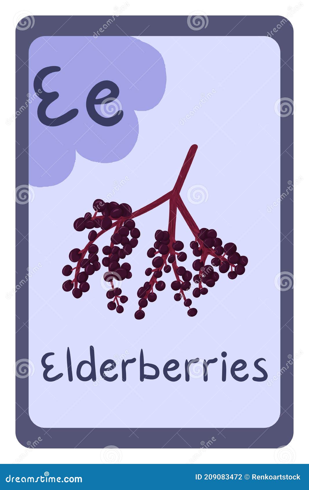 Abc Education Flash Card In Cartoon Style On Colorful Background ...