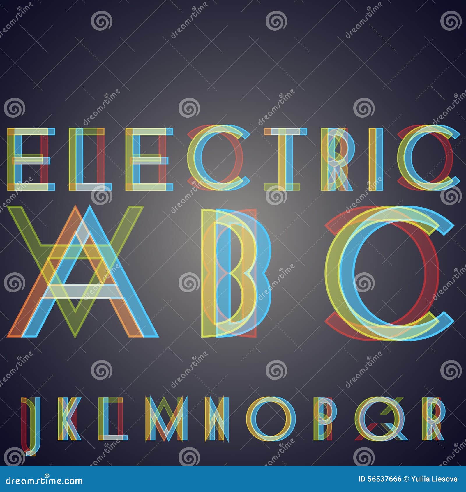 Alphabet with Effect of Interference Stock Vector - Illustration of ...