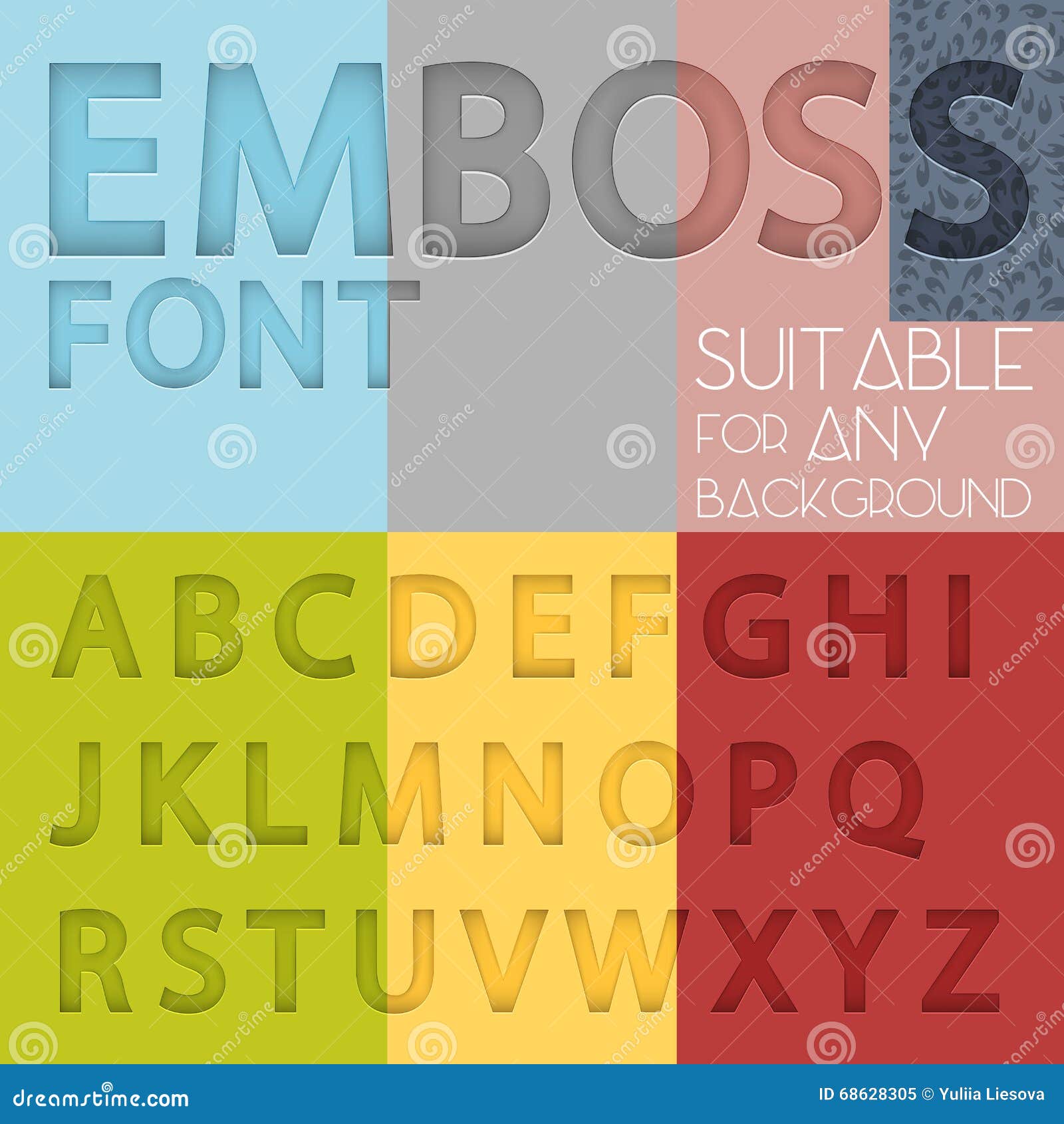 Alphabet with Emboss Effect Suitable for Any Background Stock Vector ...