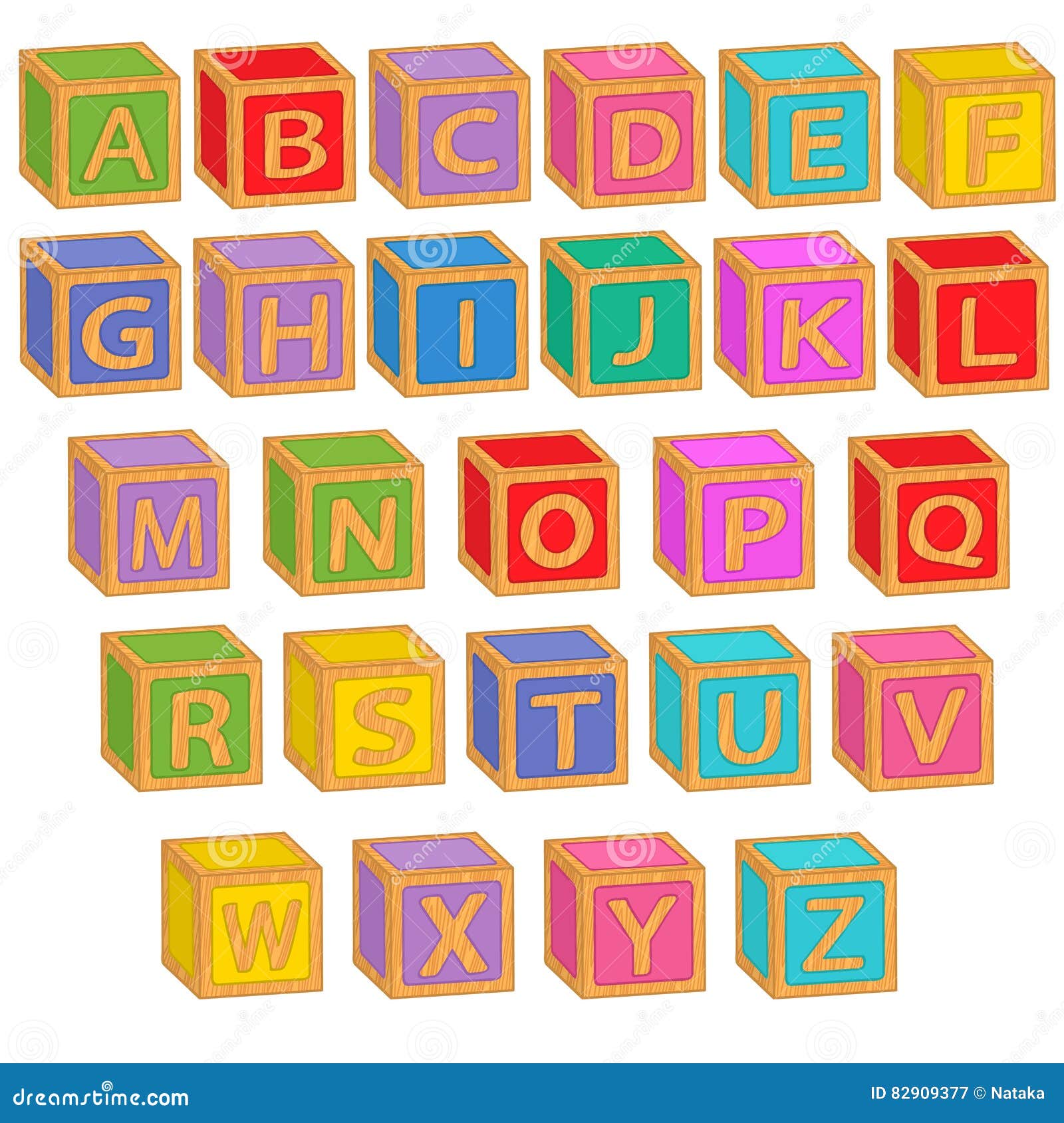 Alphabet English Colorful Blocks Stock Vector - Illustration of build ...