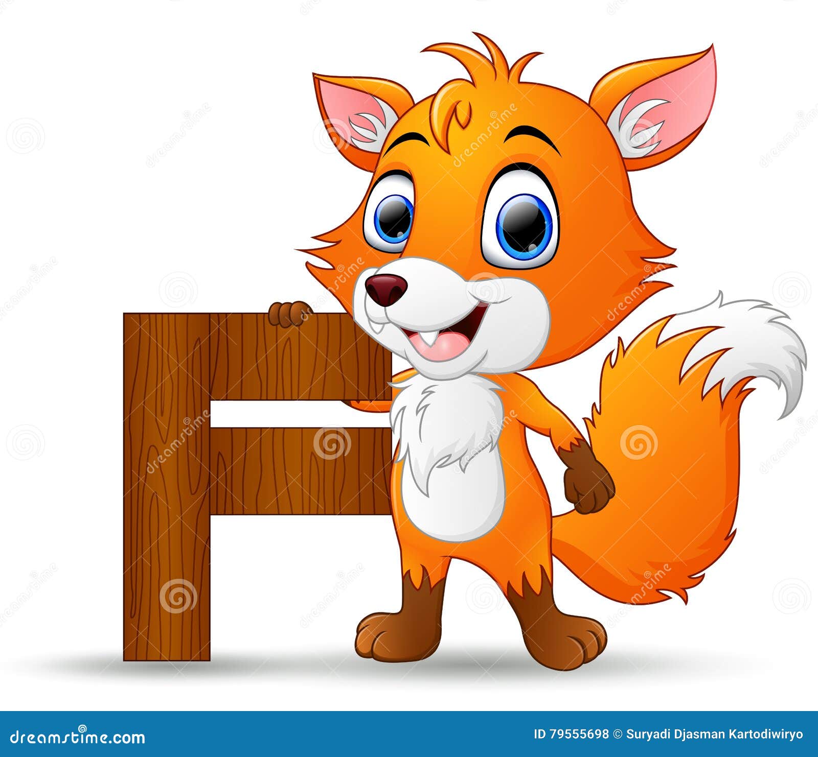 Alphabet F with Fox Cartoon Stock Vector - Illustration of character ...