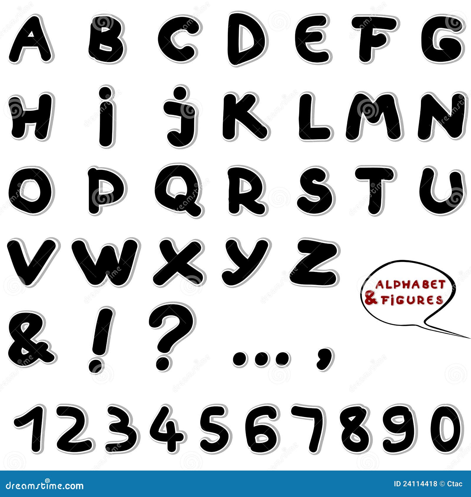 Alphabet and figures stock vector. Illustration of children - 24114418