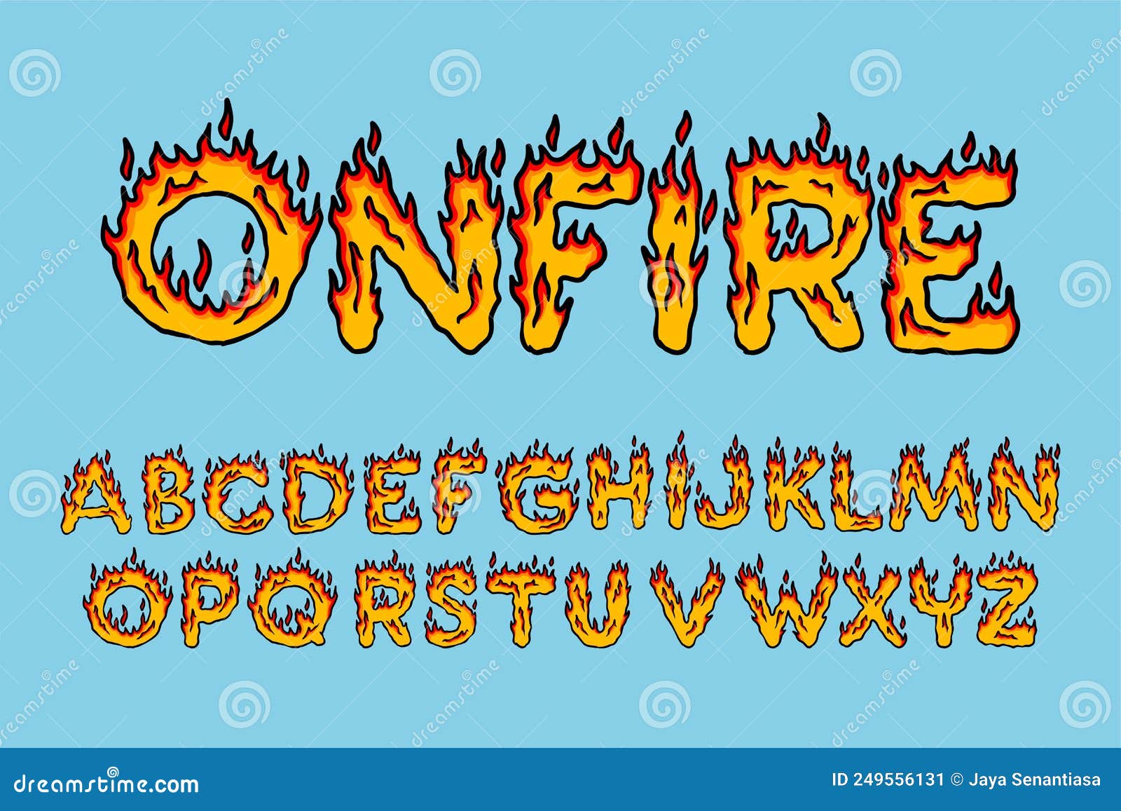 Alphabet Fire Text Vector Letters Stock Vector - Illustration of ...