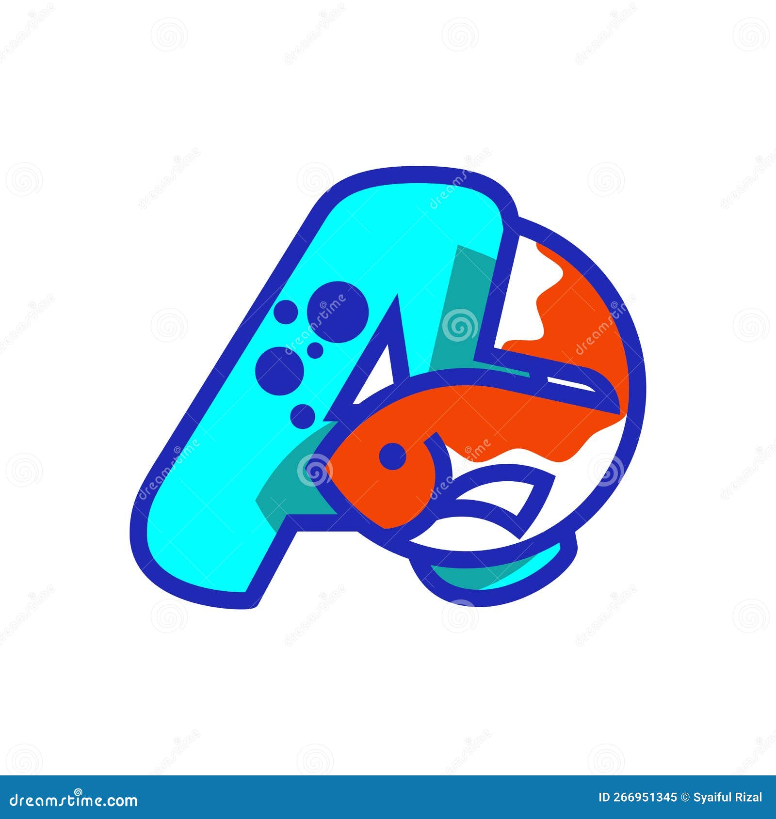 Alphabet a Fish Logo stock illustration. Illustration of simple - 266951345