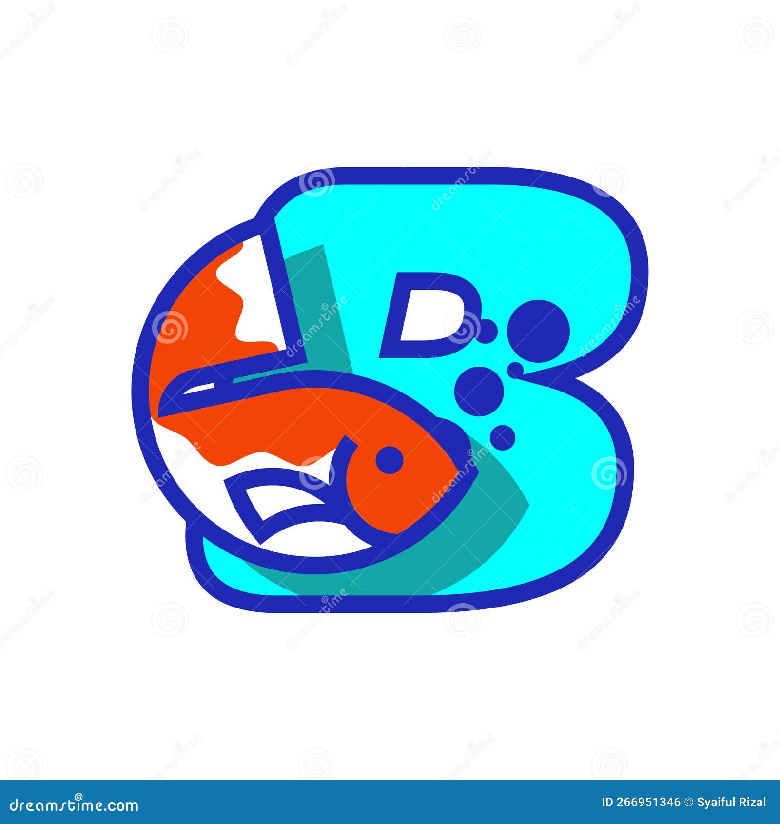Alphabet B Fish Logo stock vector. Illustration of element - 266951346