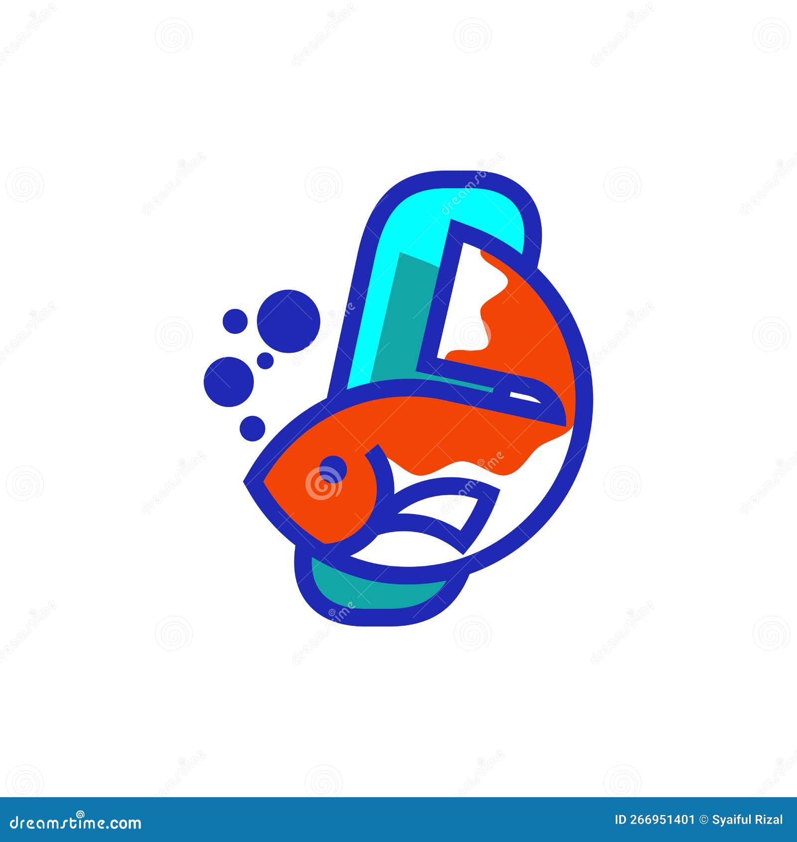 Alphabet I Fish Logo stock vector. Illustration of water - 266951401