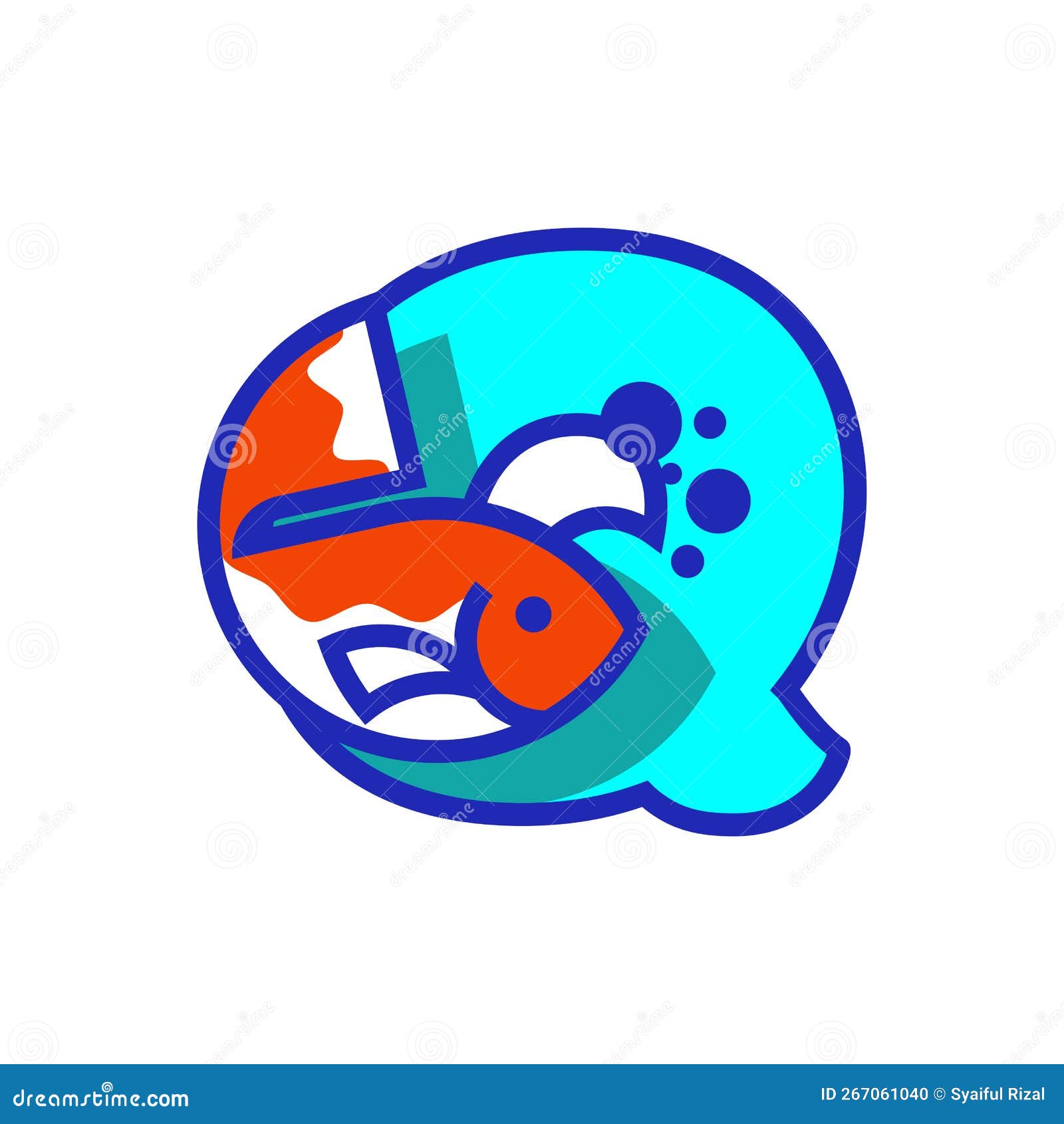 Alphabet Q Fish Logo stock illustration. Illustration of animal - 267061040