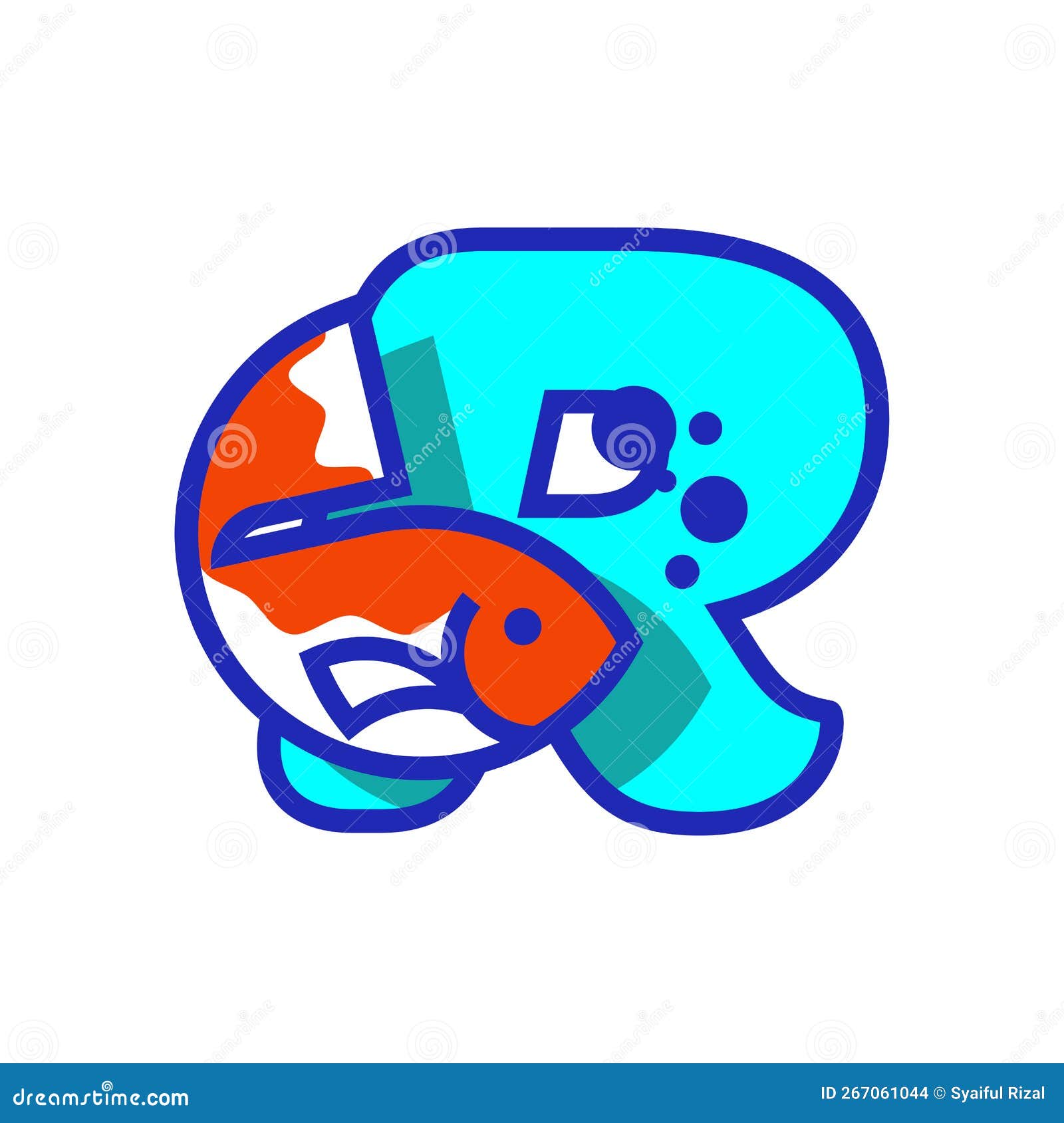 Alphabet R Fish Logo stock illustration. Illustration of fishing ...