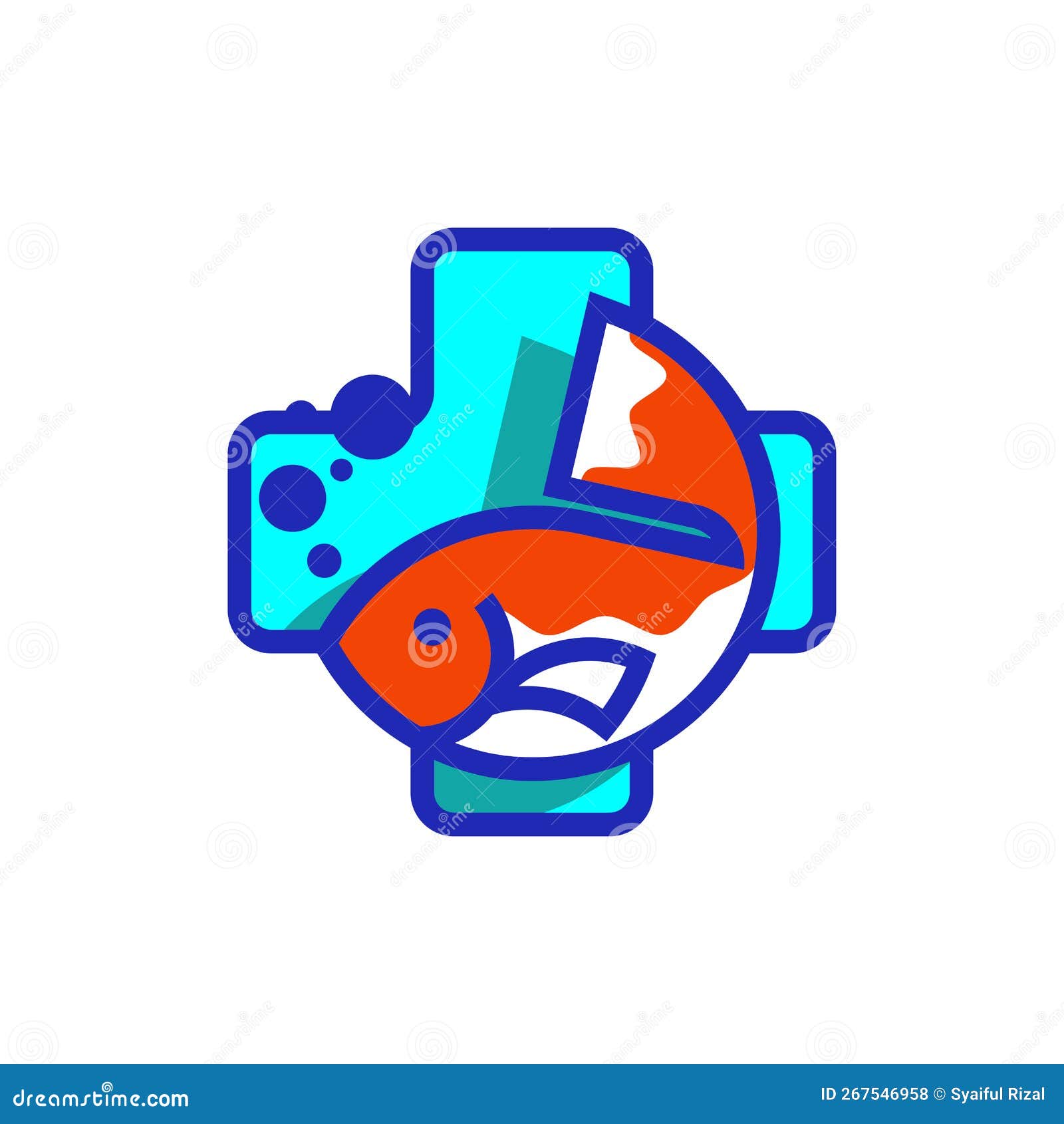Icon Health Fish Logo stock illustration. Illustration of design ...