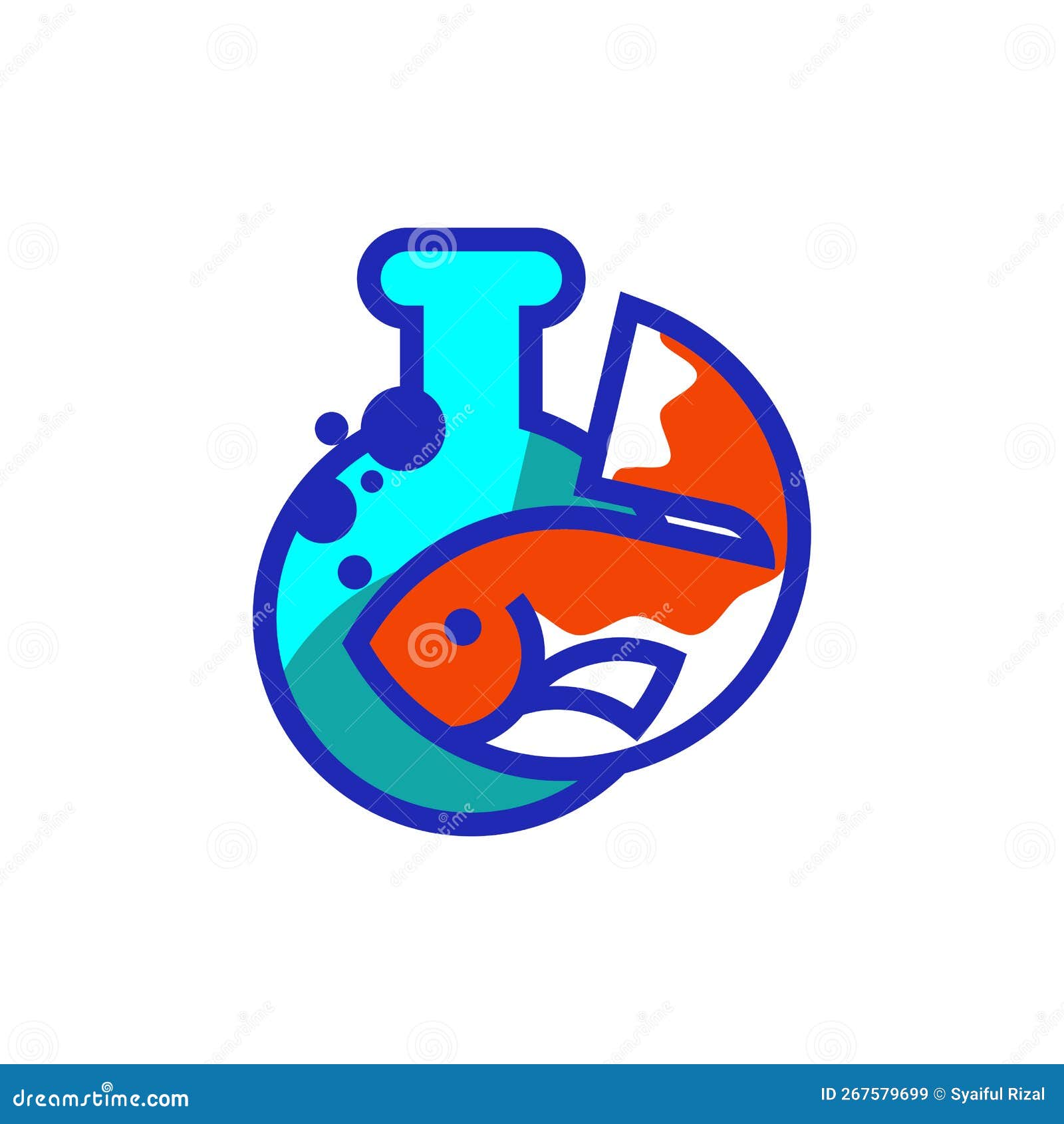 Icon Lab Fish Logo stock illustration. Illustration of design - 267579699