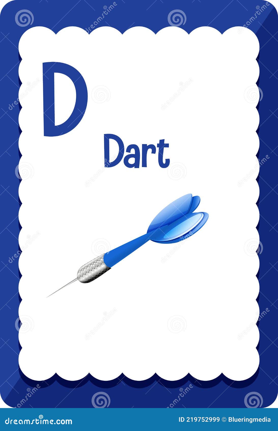 Alphabet Flashcard with Letter D for Dart Stock Vector - Illustration ... Alphabet Flashcard with Letter D for Dart Stock Vector - Illustration ...