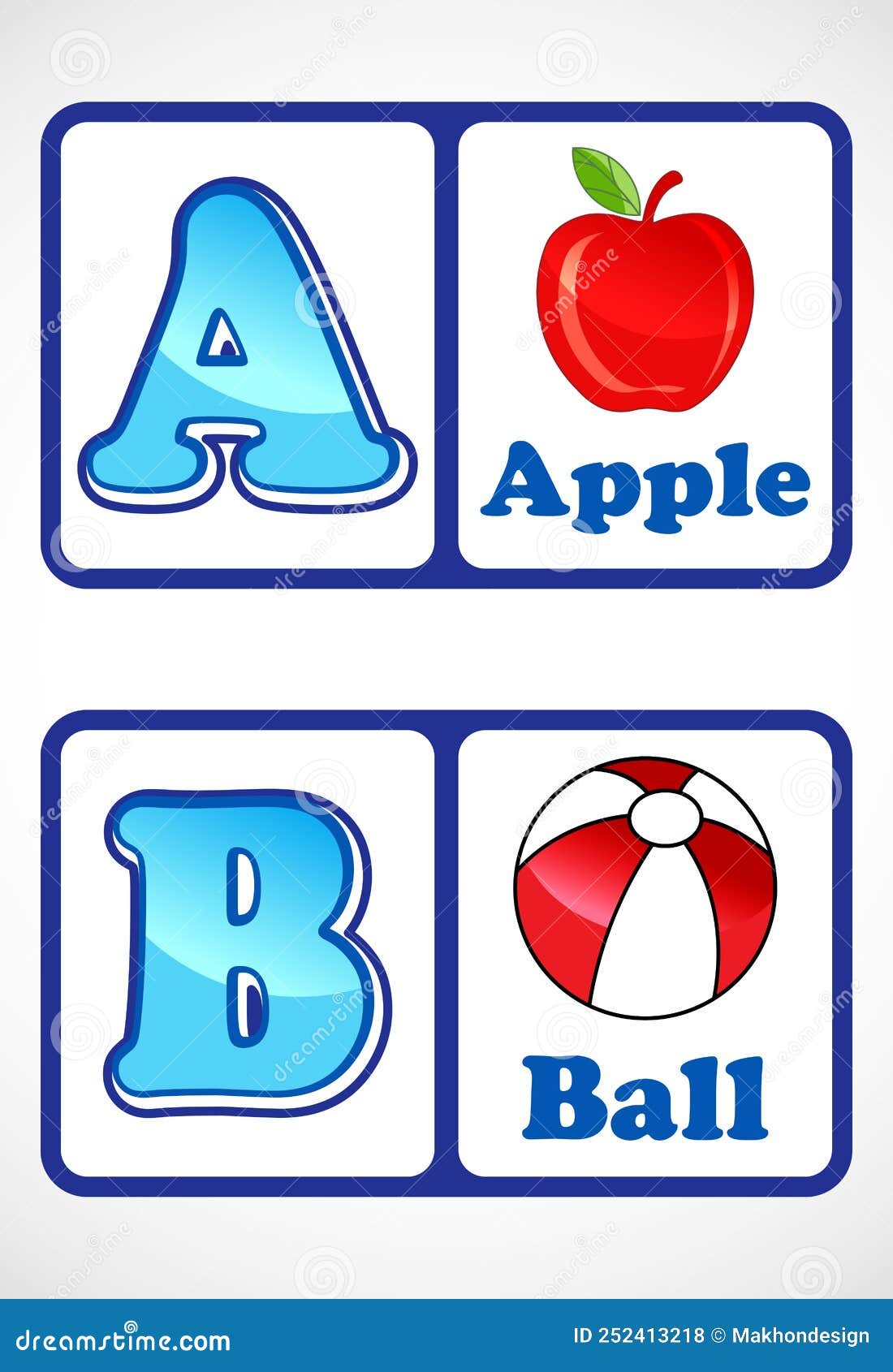 Alphabet Flashcards for Kids. Educational Preschool Learning ABC Card ...