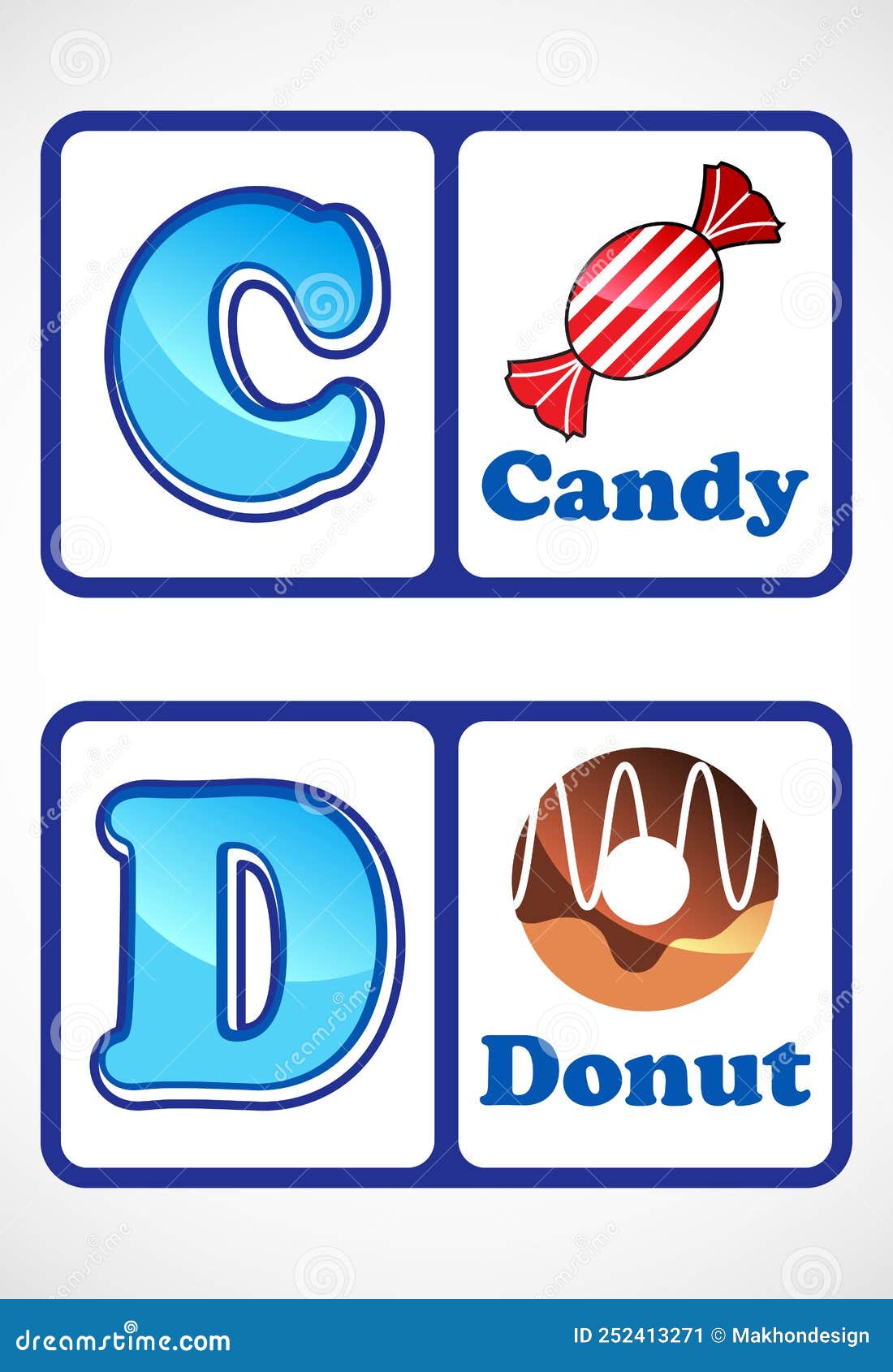 Alphabet Flashcards for Kids. Educational Preschool Learning ABC Card ...