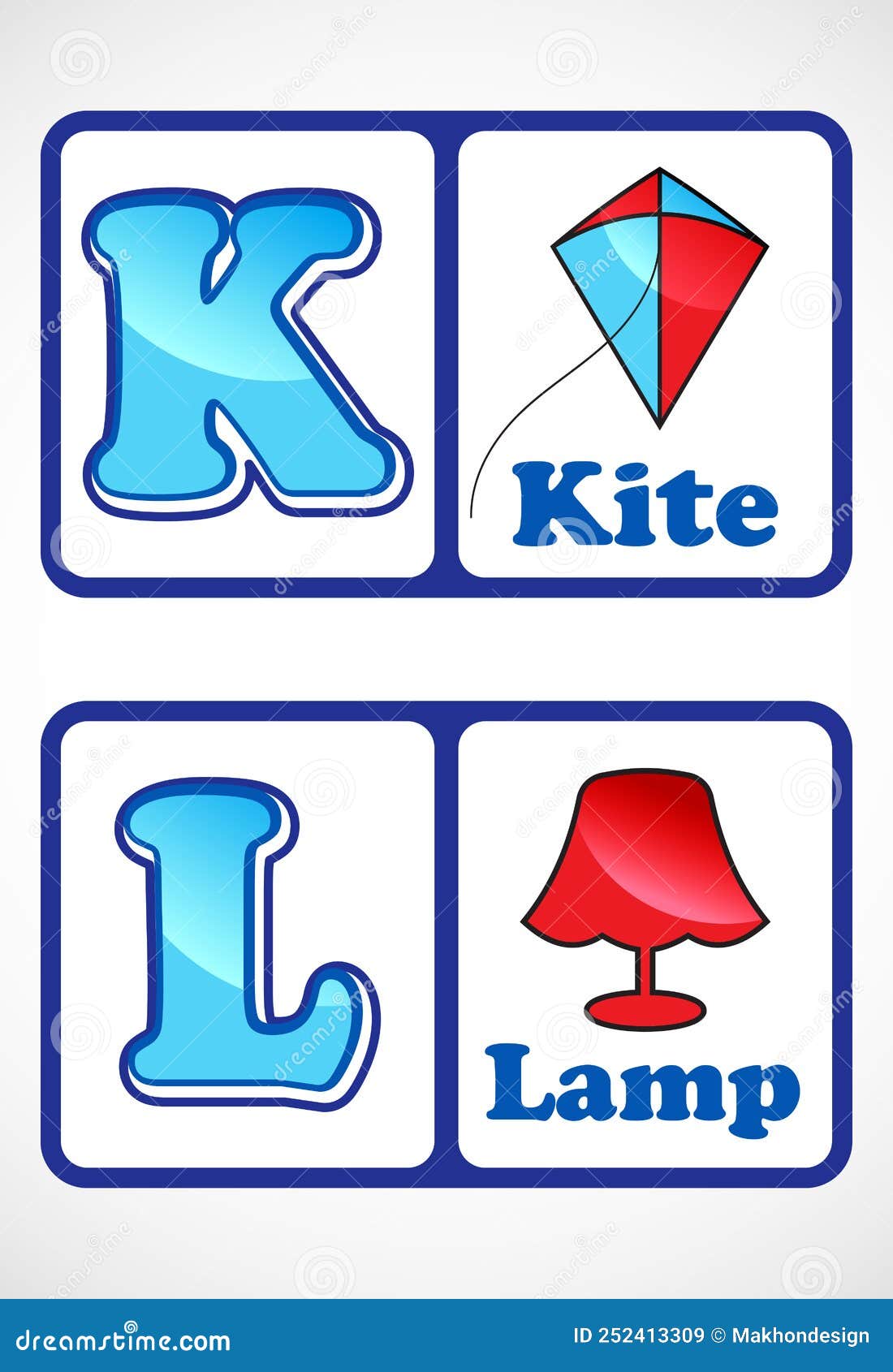 Alphabet Flashcards For Kids. Educational Preschool Learning ABC Card ...