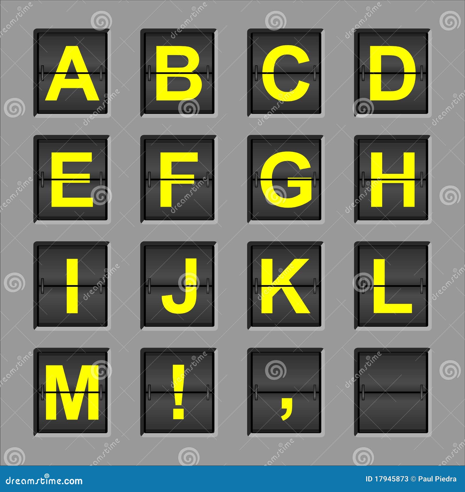 Alphabet Flip Board stock vector. Illustration of word - 17945873