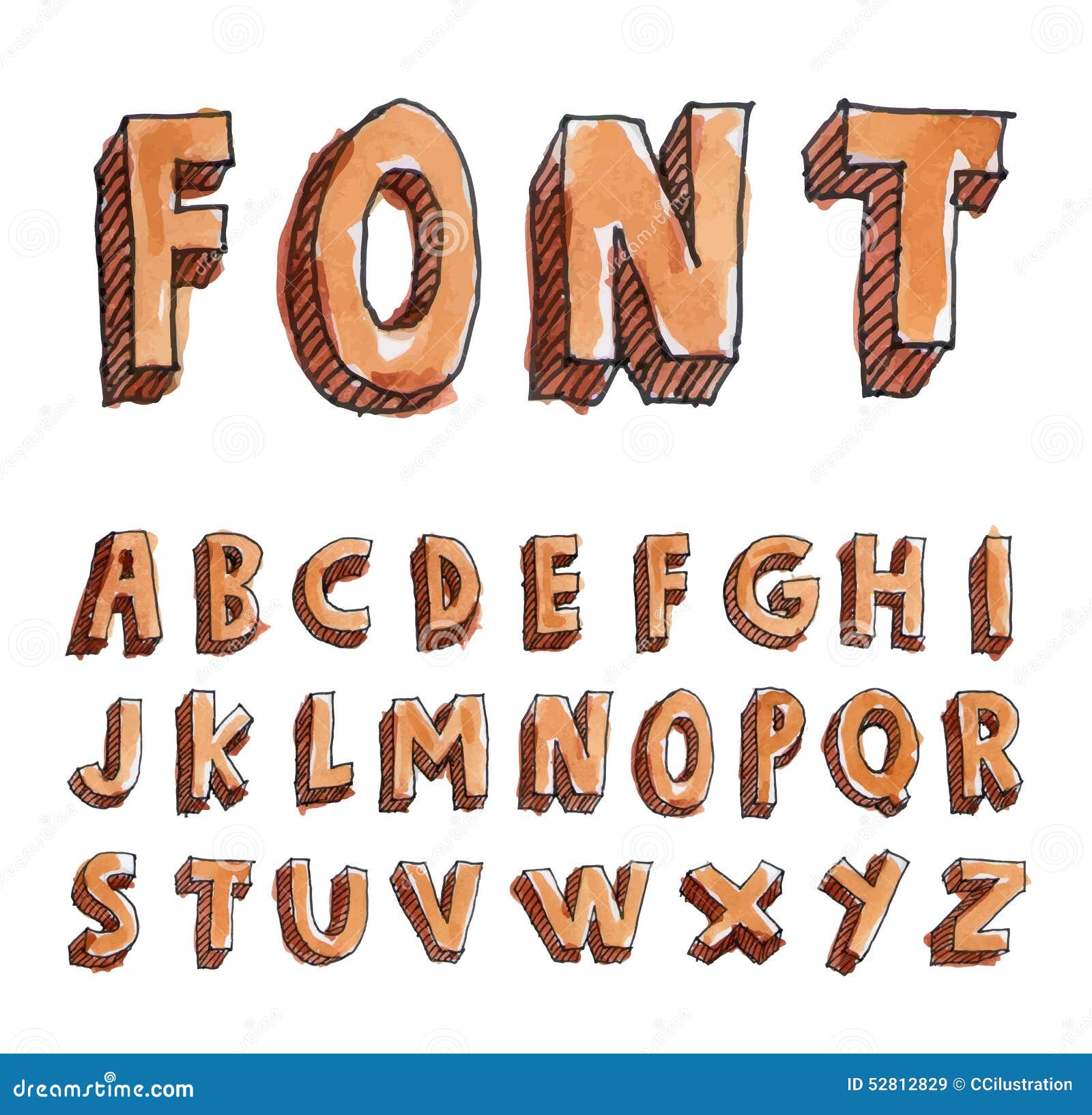 Alphabet Font Line Set- Vector Illustration. Stock Vector ...