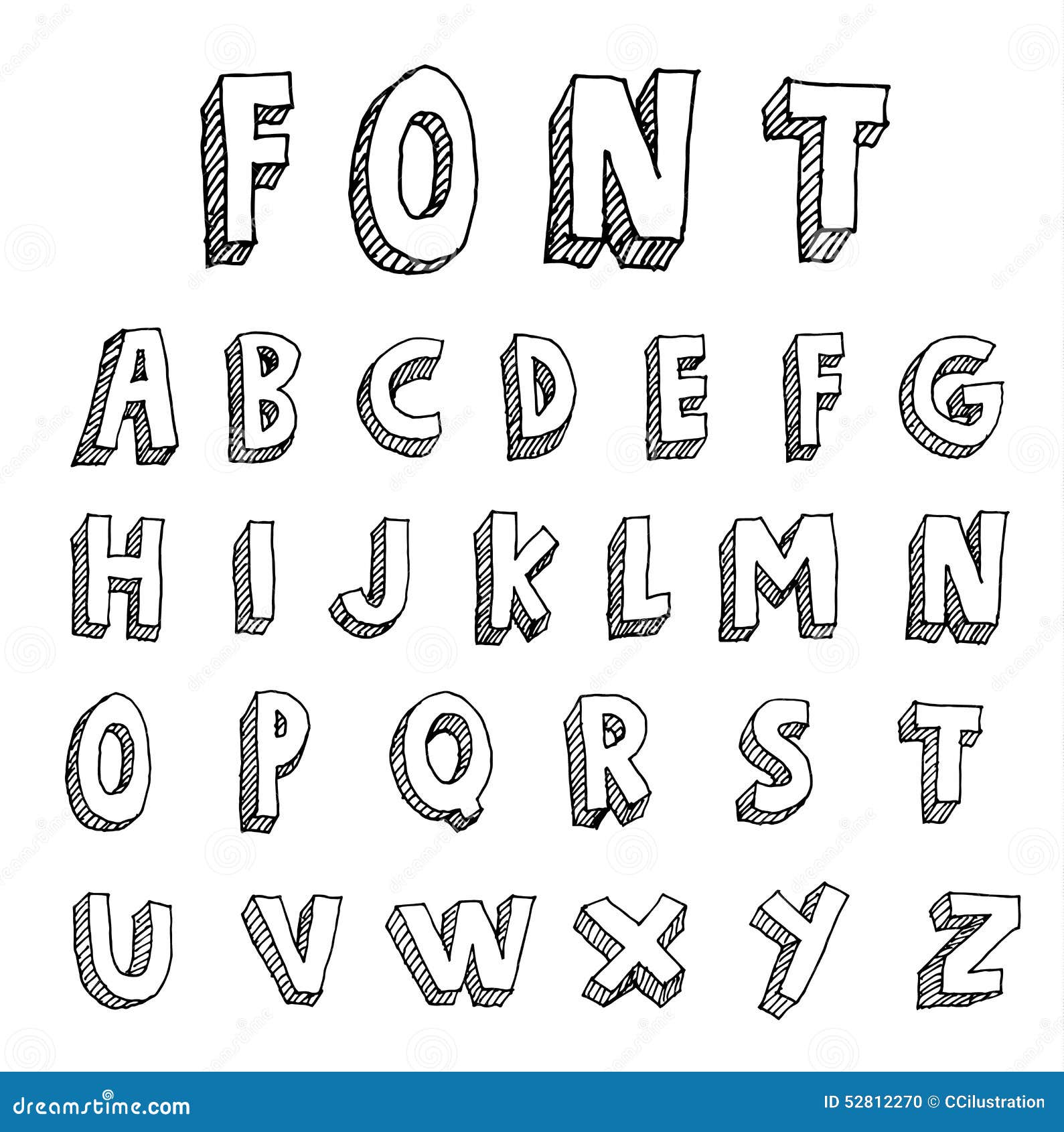 Alphabet Font Line - Vector Illustration Stock Vector - Illustration of ...