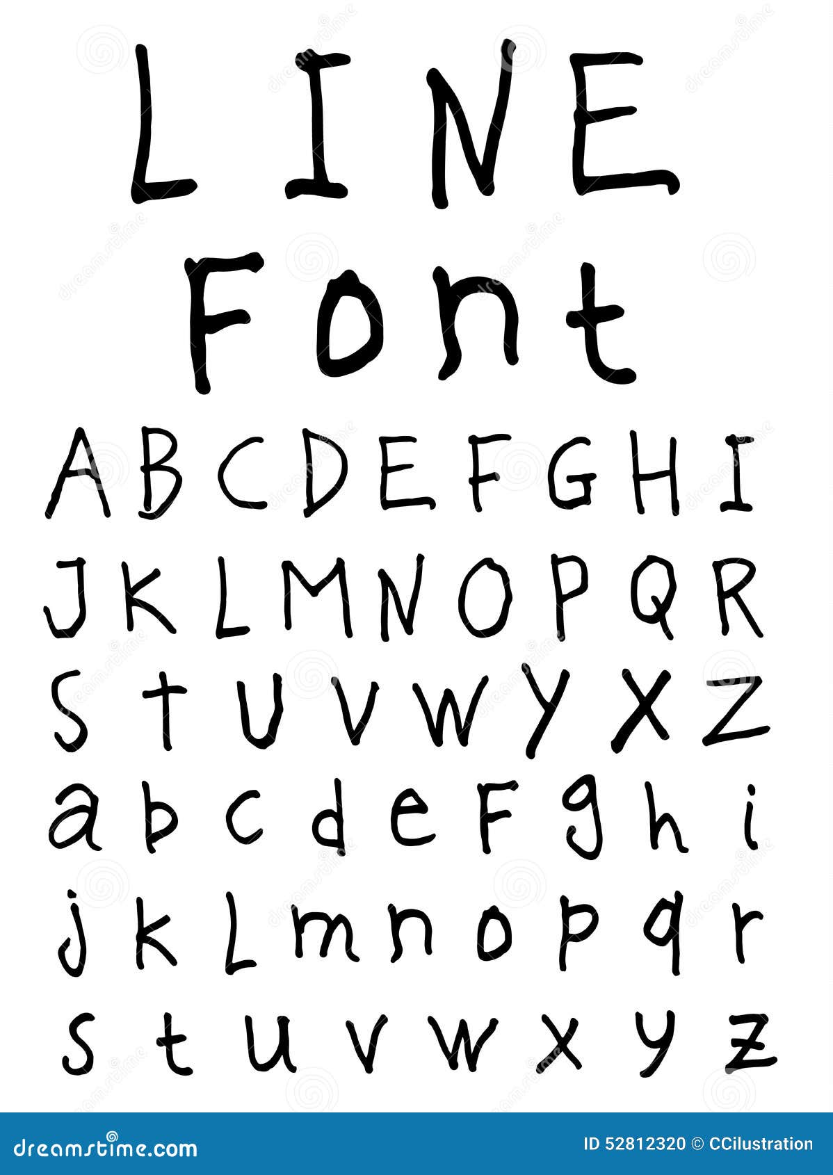 Alphabet Font Line - Vector Illustration Stock Vector - Illustration of ...