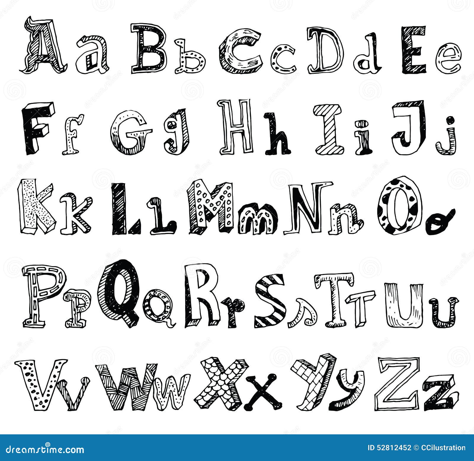 Alphabet Font Line - Vector Illustration Stock Vector - Illustration of ...