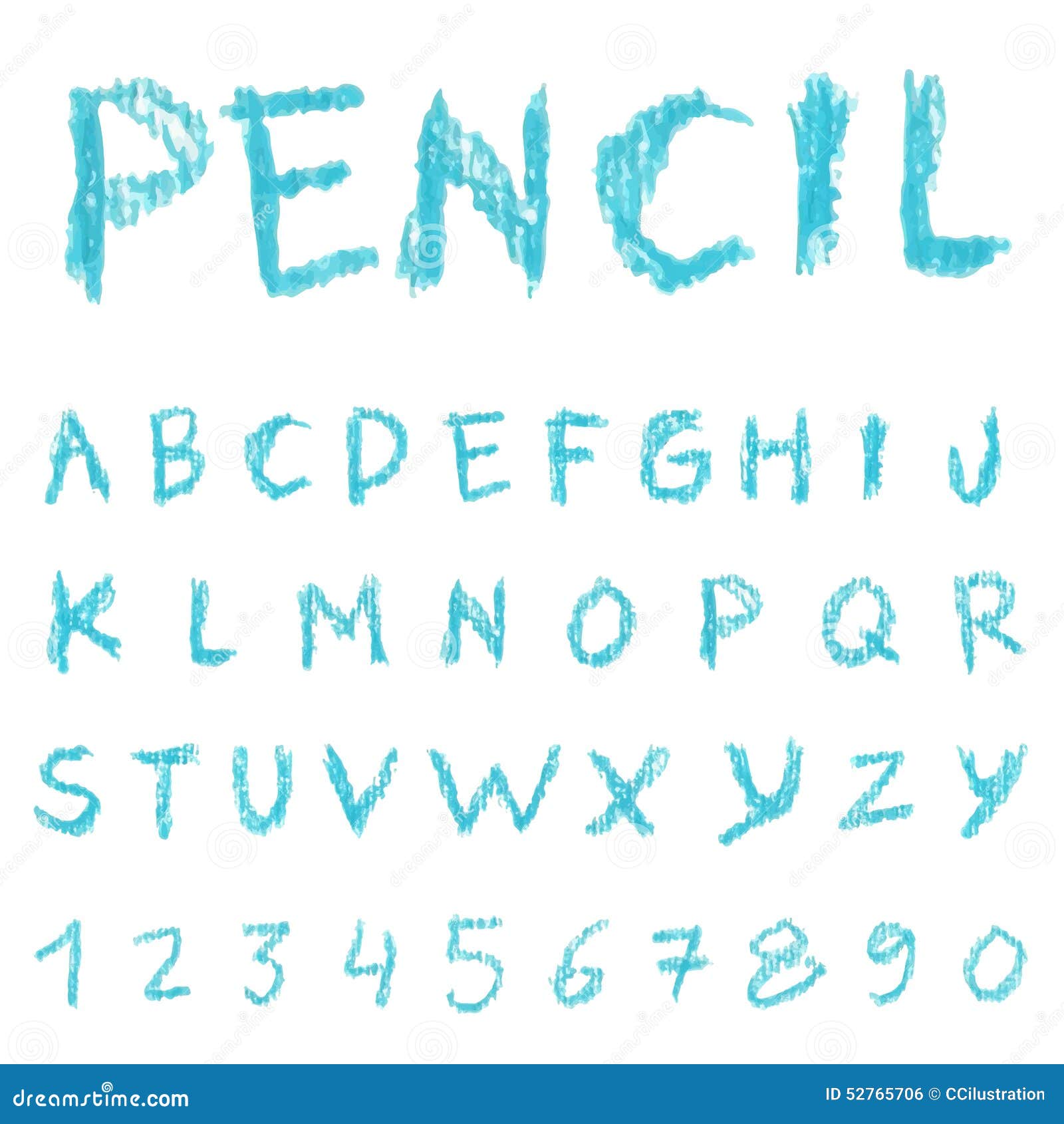 Alphabet Font Pencil Line - Vector Illustration Stock Vector ...
