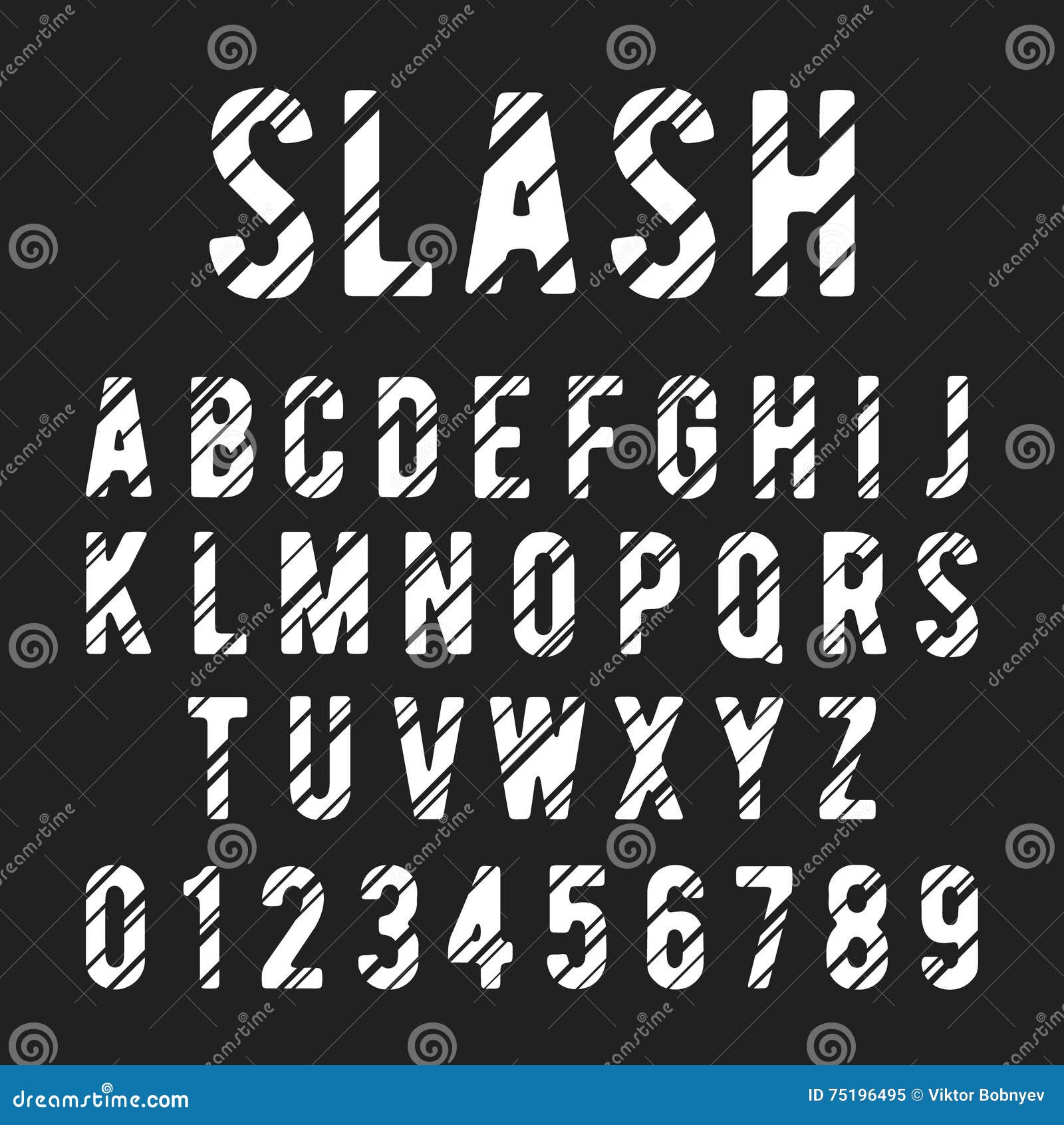 Alphabet font slash stock vector. Illustration of background - 75196495