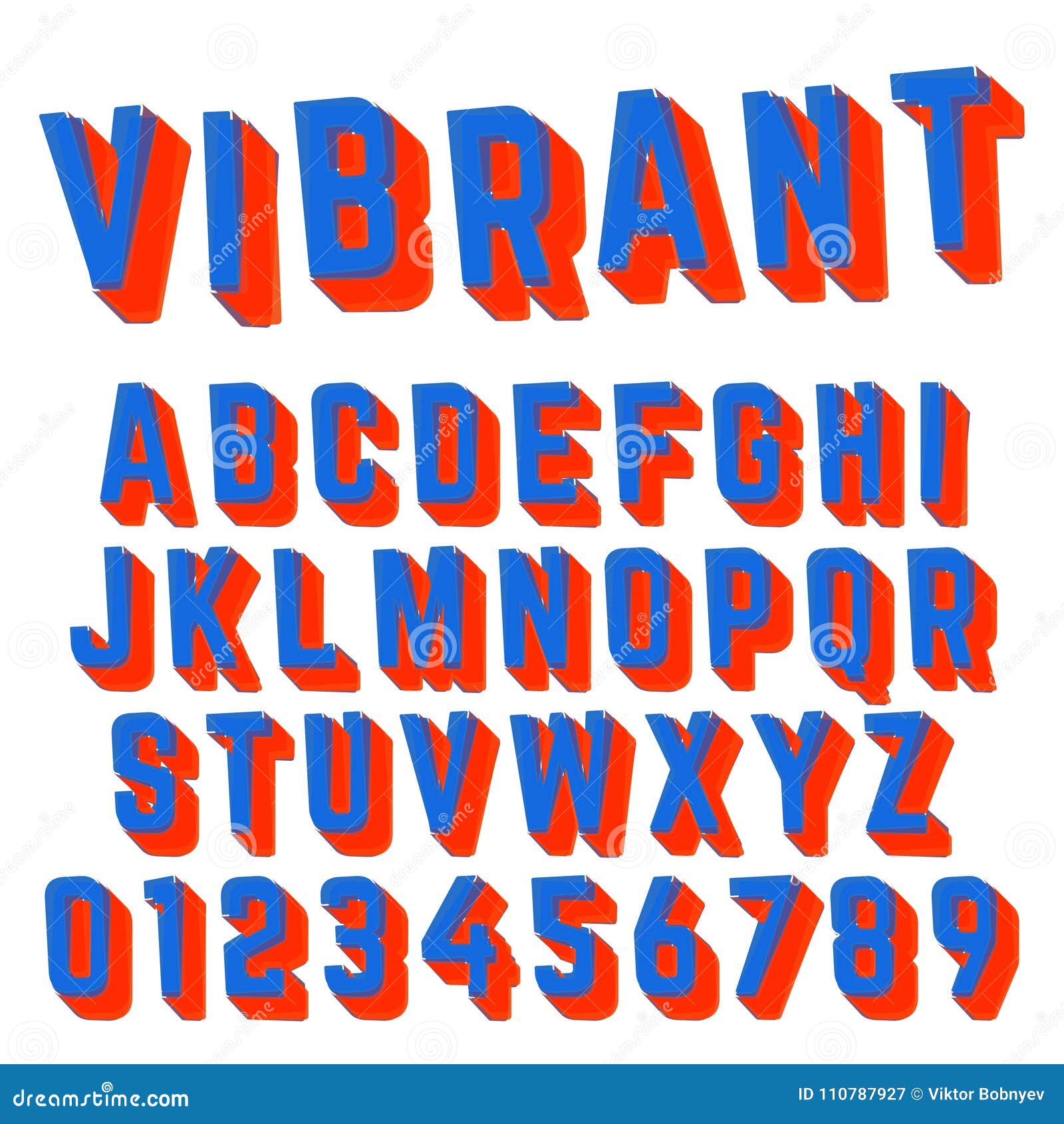 Alphabet Font Vibrant Design Cartoon Vector | CartoonDealer.com #110787927