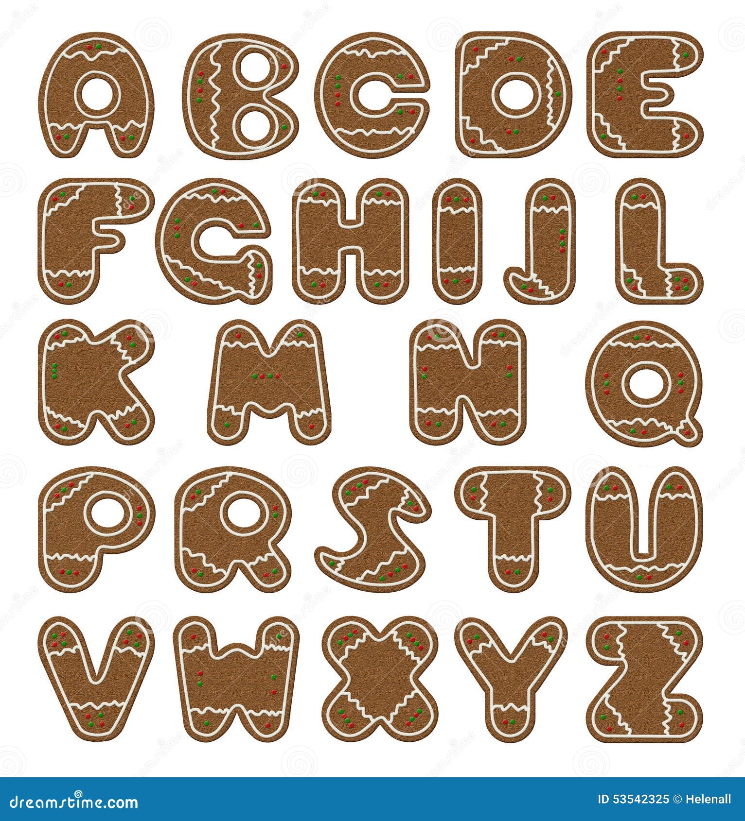 Alphabet Ginger Cookie Isolated On White Vector Illustration ...