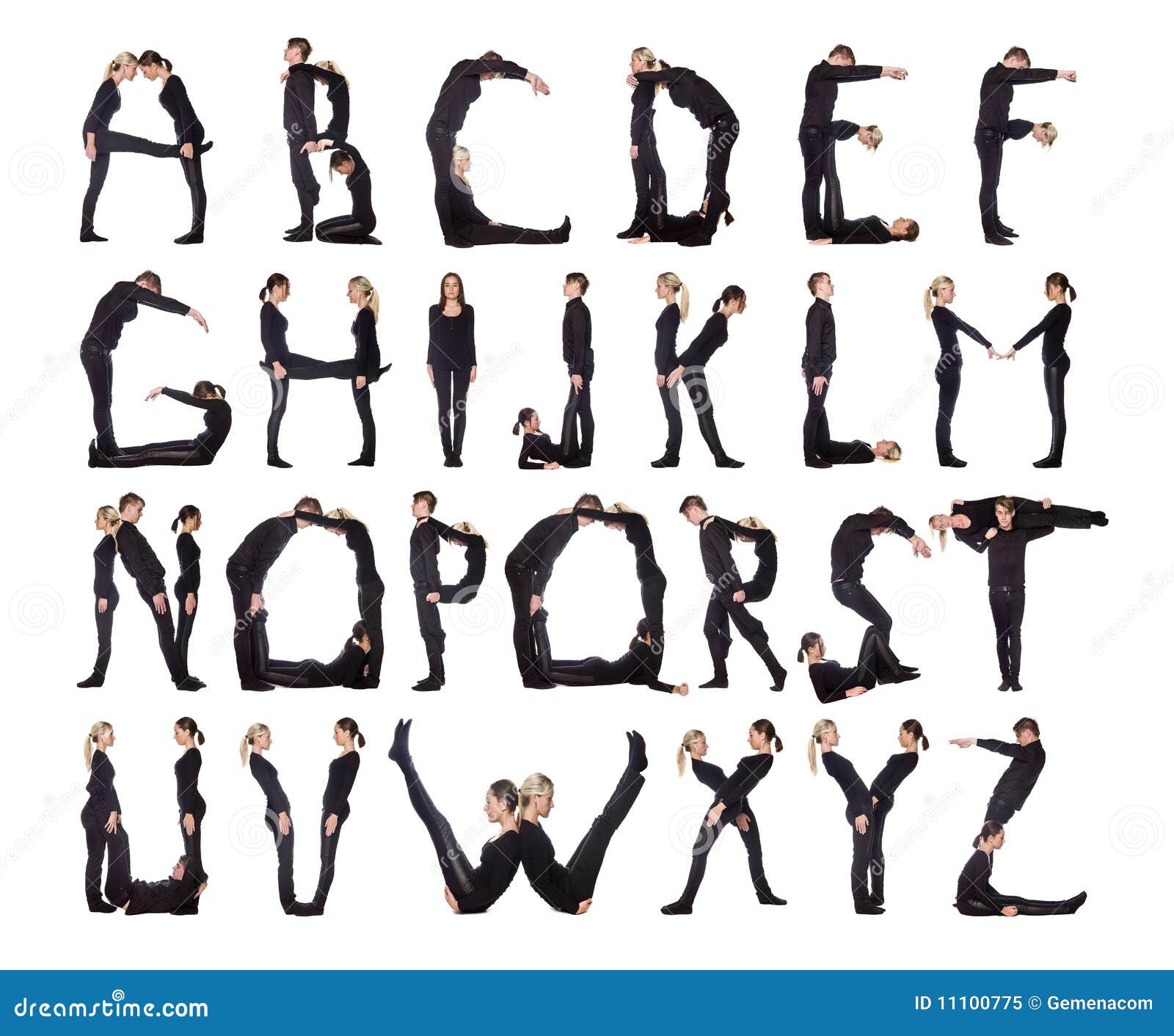 The Alphabet Formed By Humans Stock Image Image 11100775