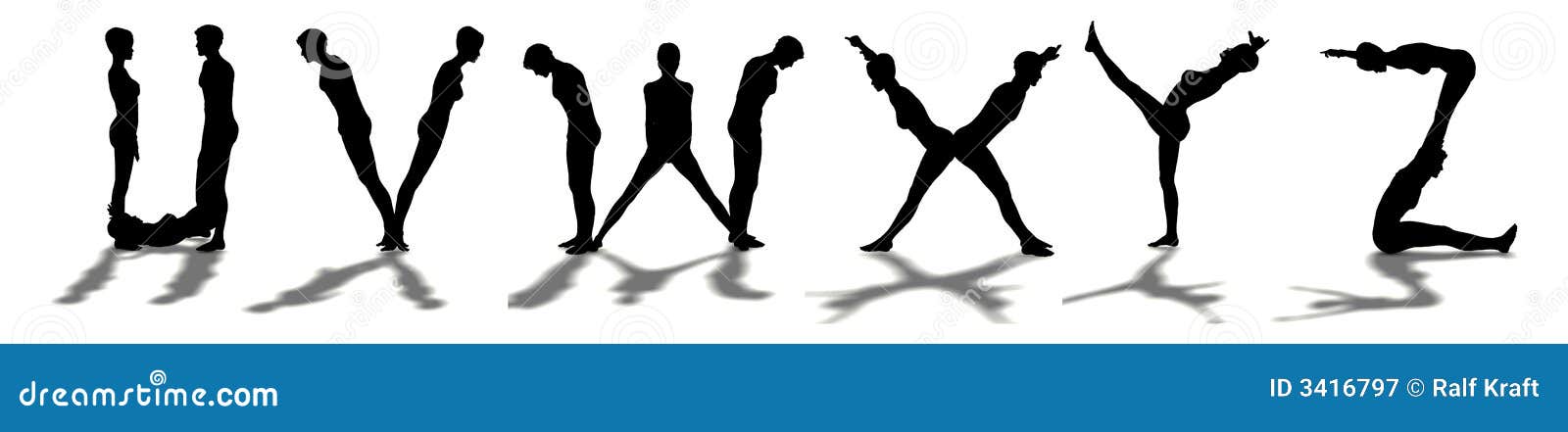 Alphabet Formed by Man UVWXYZ Stock Illustration - Illustration of ...