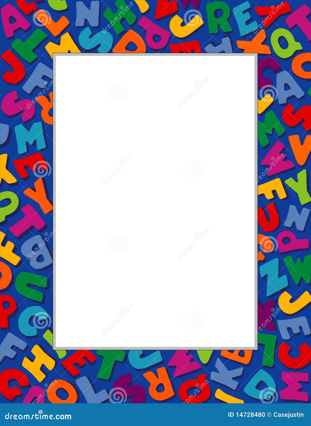 Alphabet Frame, Blue Background Stock Vector - Illustration of ...